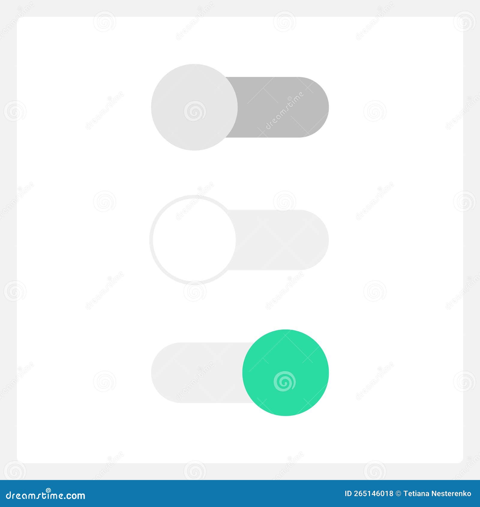 On And Off Toggle Slider Ui Element Template Stock Vector