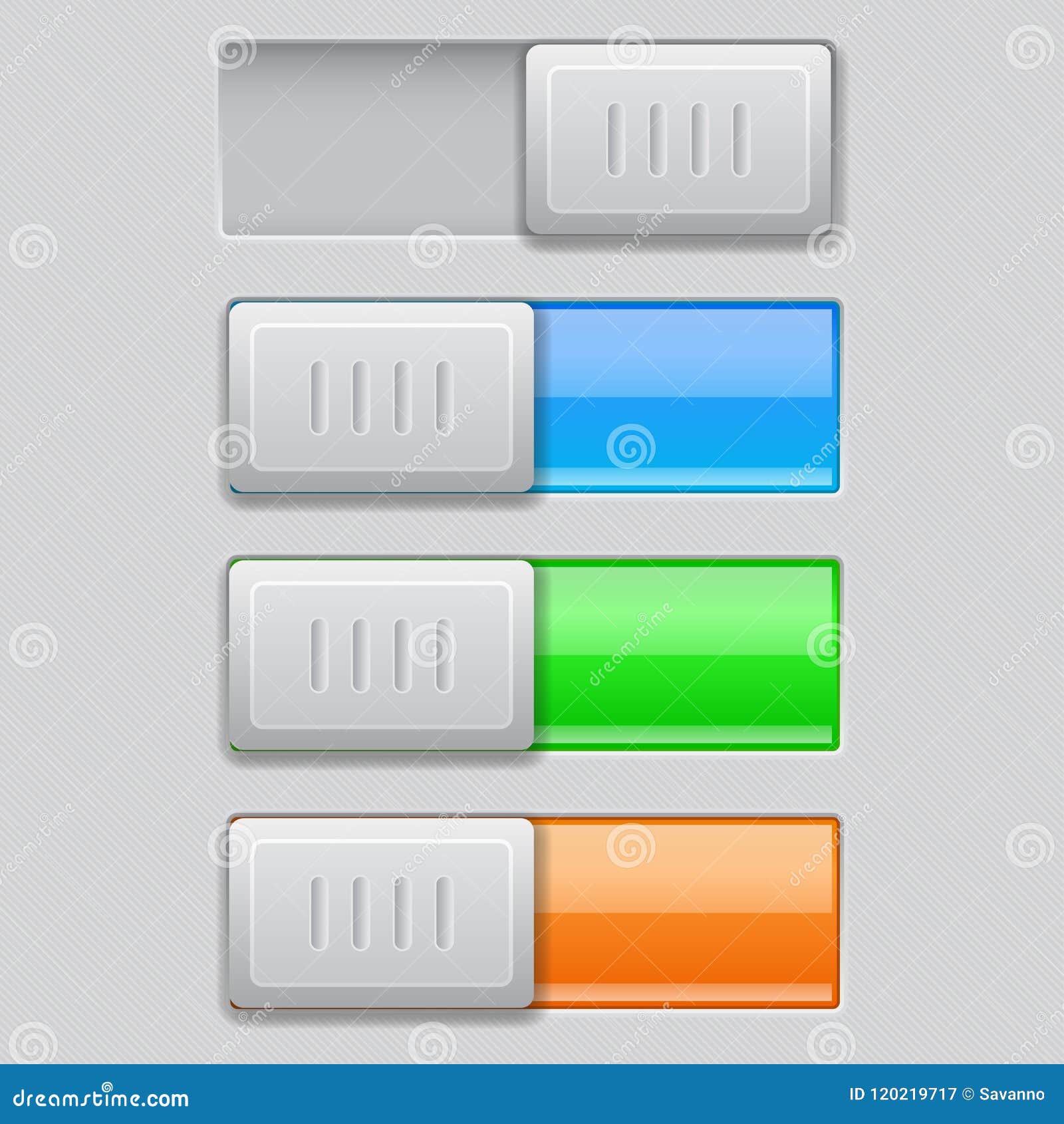 On and Off Toggle Switch Buttons. Colored 3d Icons Stock Vector ...
