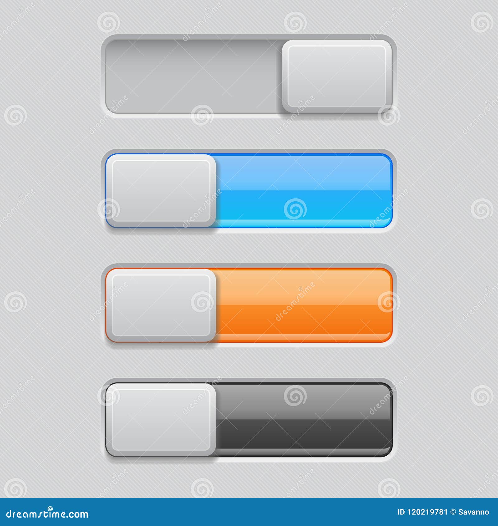 On and Off Toggle Switch Buttons. Colored 3d Icons Stock Vector ...