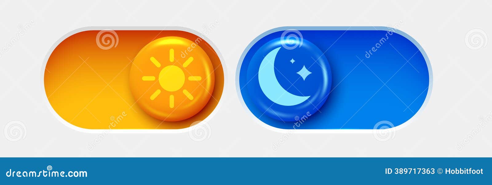 Dark Mode And Light Mode Toggle Switch Buttons. Material Design Slider ...