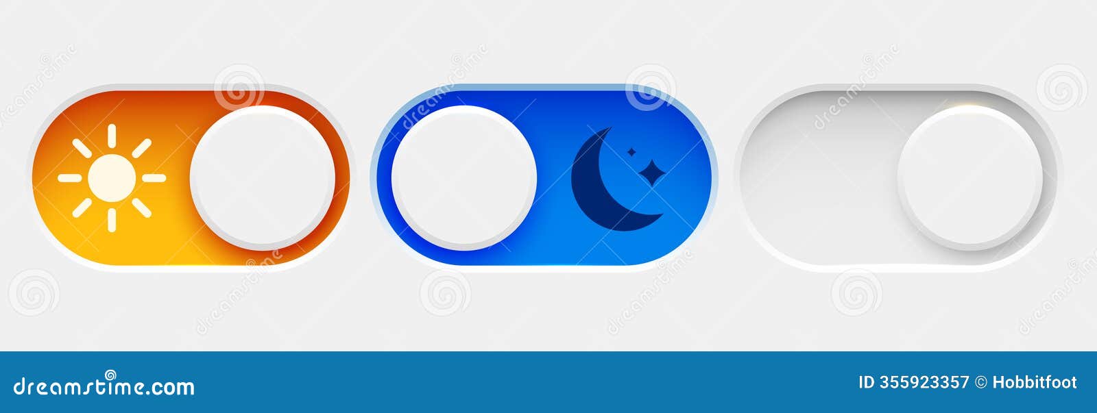 Dark Mode And Light Mode Toggle Switch Buttons. Material Design Slider ...