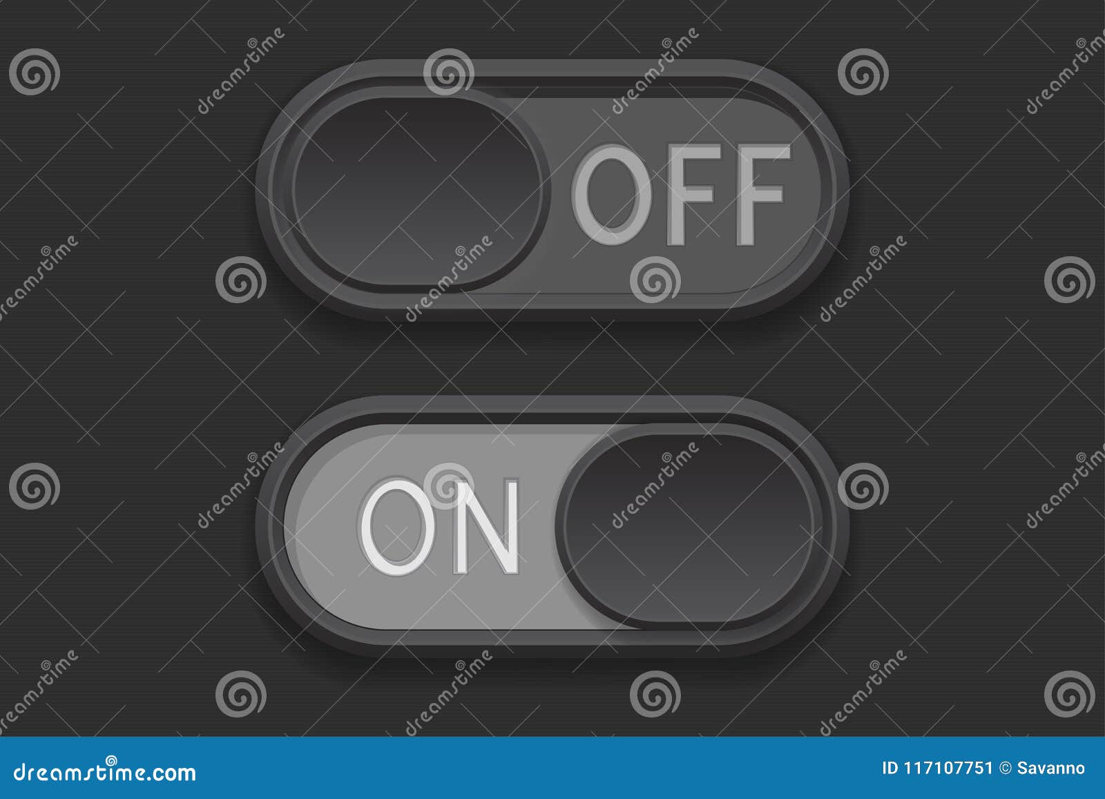 On and Off Toggle Switch Buttons Stock Vector - Illustration of ... On and Off Toggle Switch Buttons Stock Vector - Illustration of ...