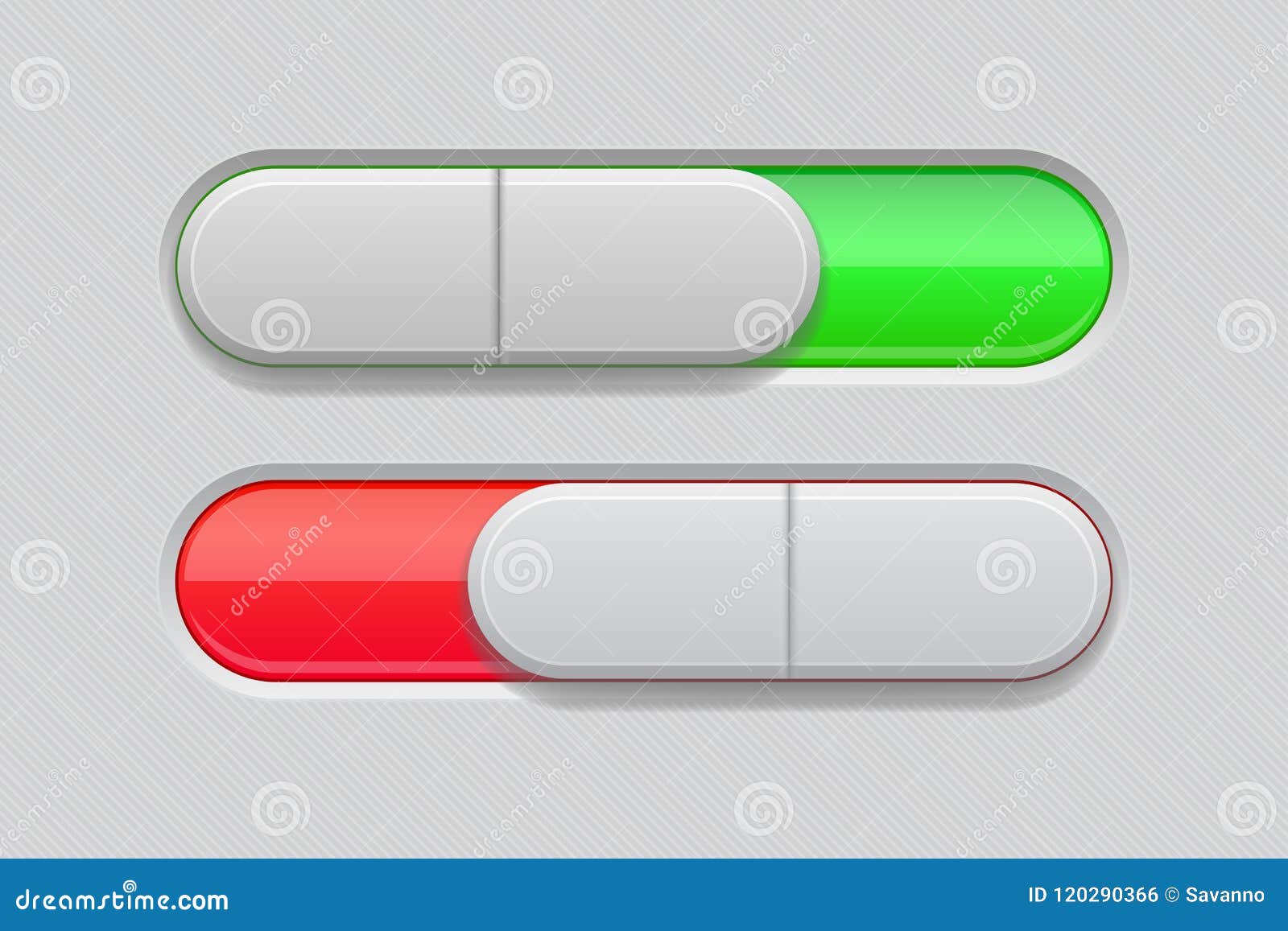 On and Off Toggle Switch Buttons. Slider Red and Green 3d Icons Stock ...