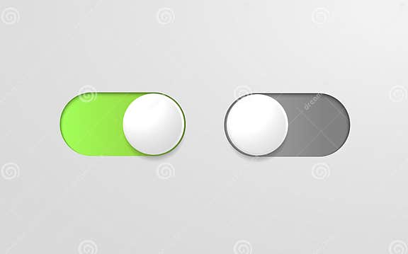 On Off Toggle Switch Buttons. Vector Checkmark Icons Yes or No with ...
