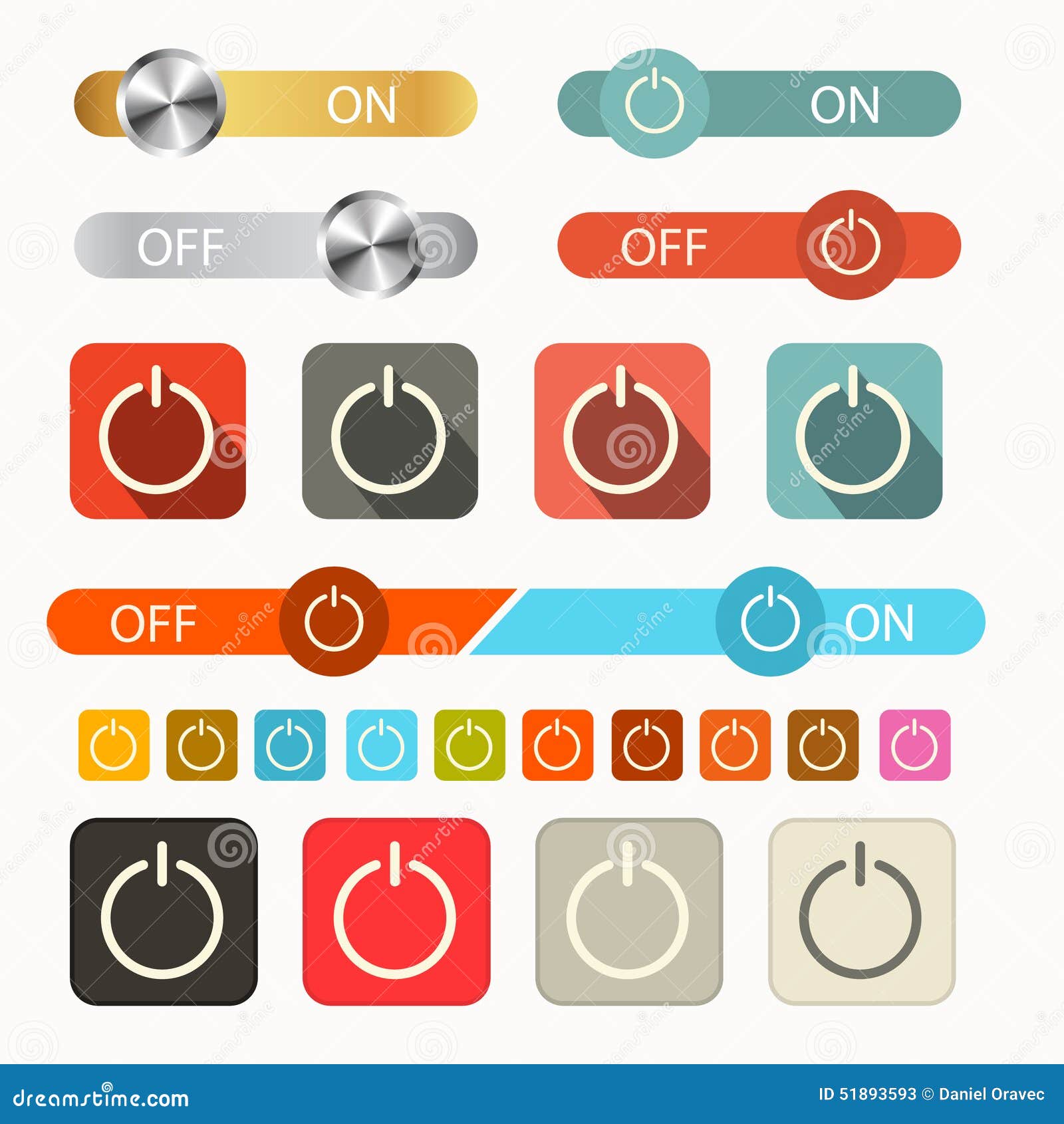 On Off Vector Symbols Set stock vector. Illustration of energy - 51893593