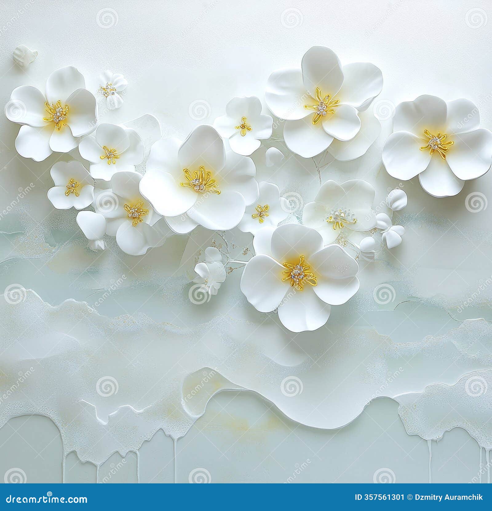 Off-white Background Featuring an Ivory Floral Rose Embroidery Stock ...