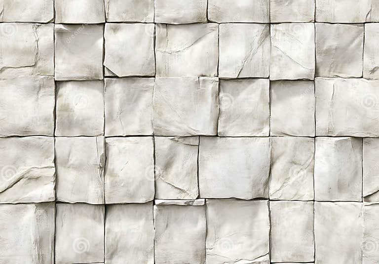 Off-White Square Stone Wall Texture Seamless Pattern High Quality Image ...