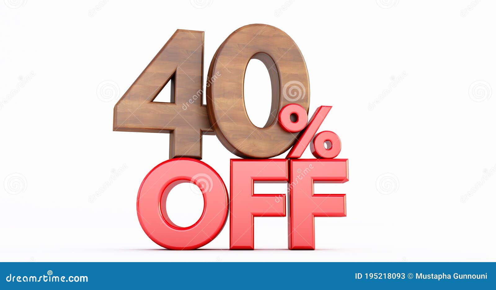 40 Off. Wooden Forty Percent. Wooden Forty Percent on White Background Stock Illustration ...