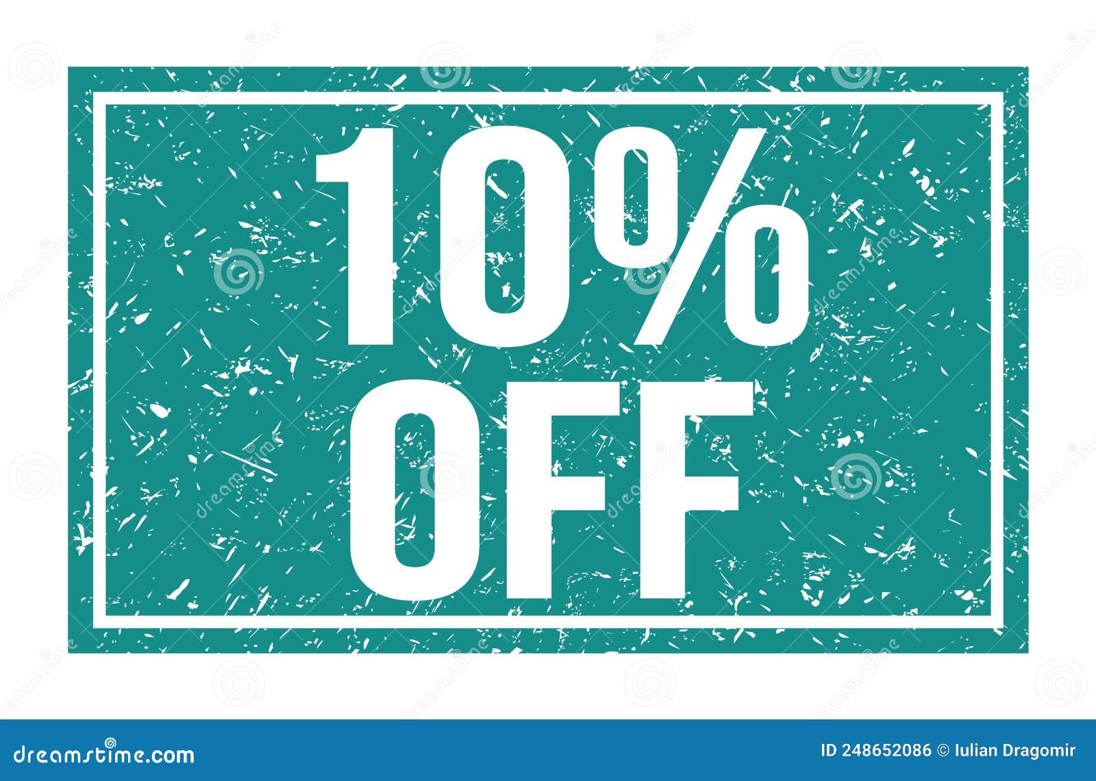 10 OFF, Words on Blue Rectangle Stamp Sign Stock Illustration ...