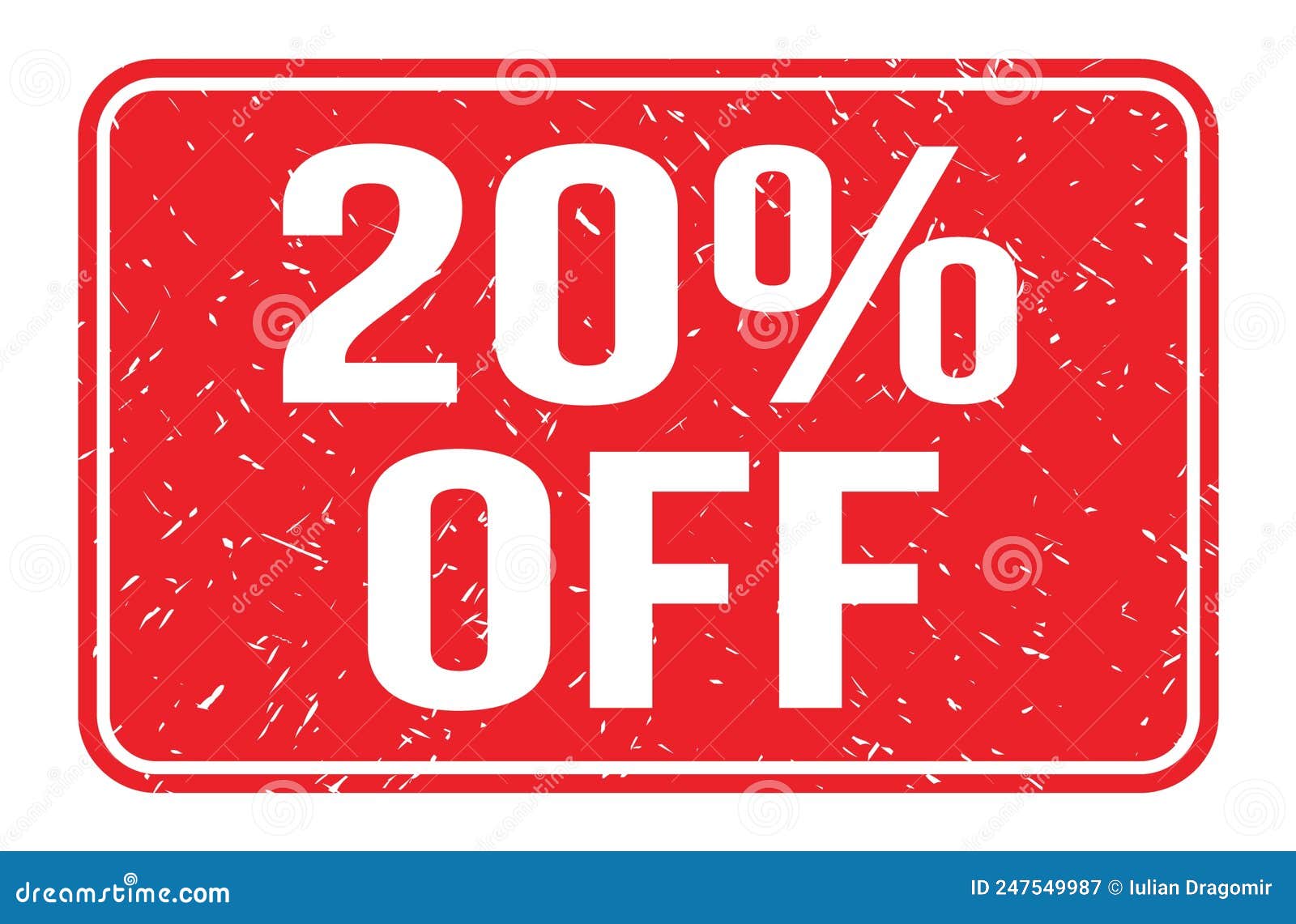 20 OFF, Words on Red Rectangle Stamp Sign Stock Illustration ...
