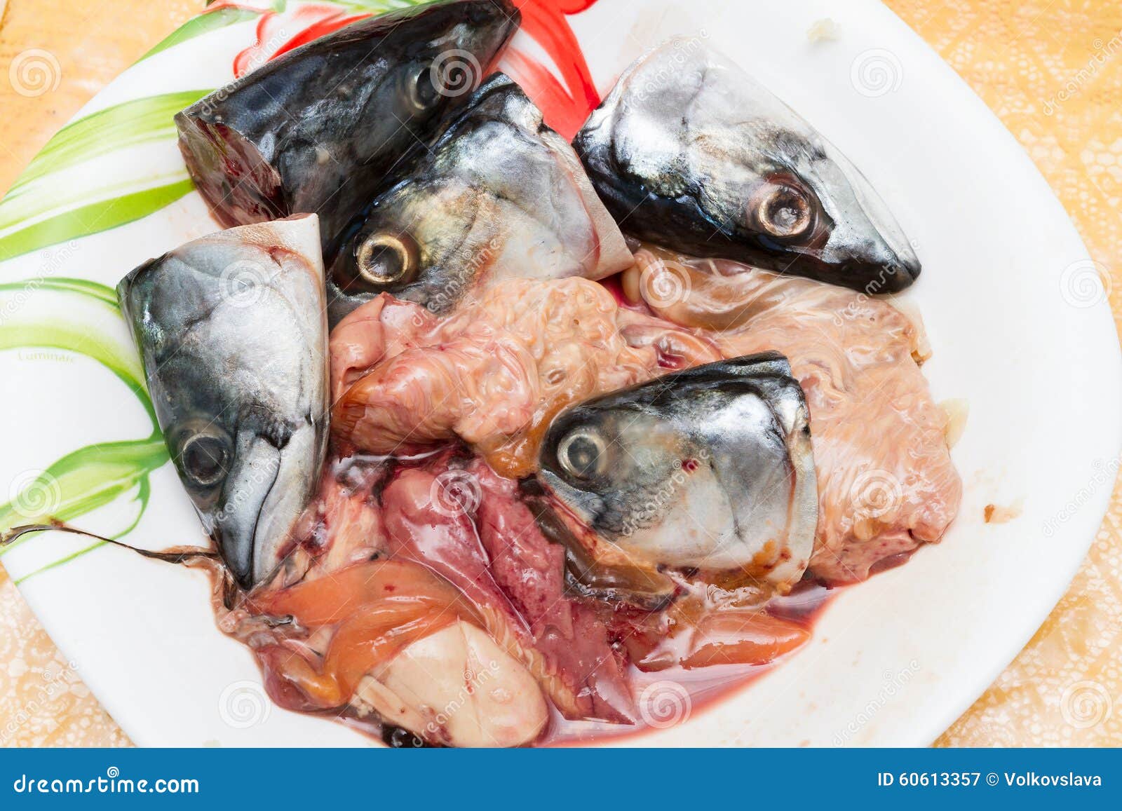 Offal, Waste from Fish in a Plate Stock Image - Image of garbage ...