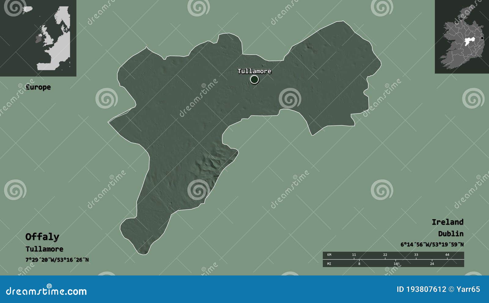 Offaly, County of Ireland,. Previews. Administrative Stock Illustration ...