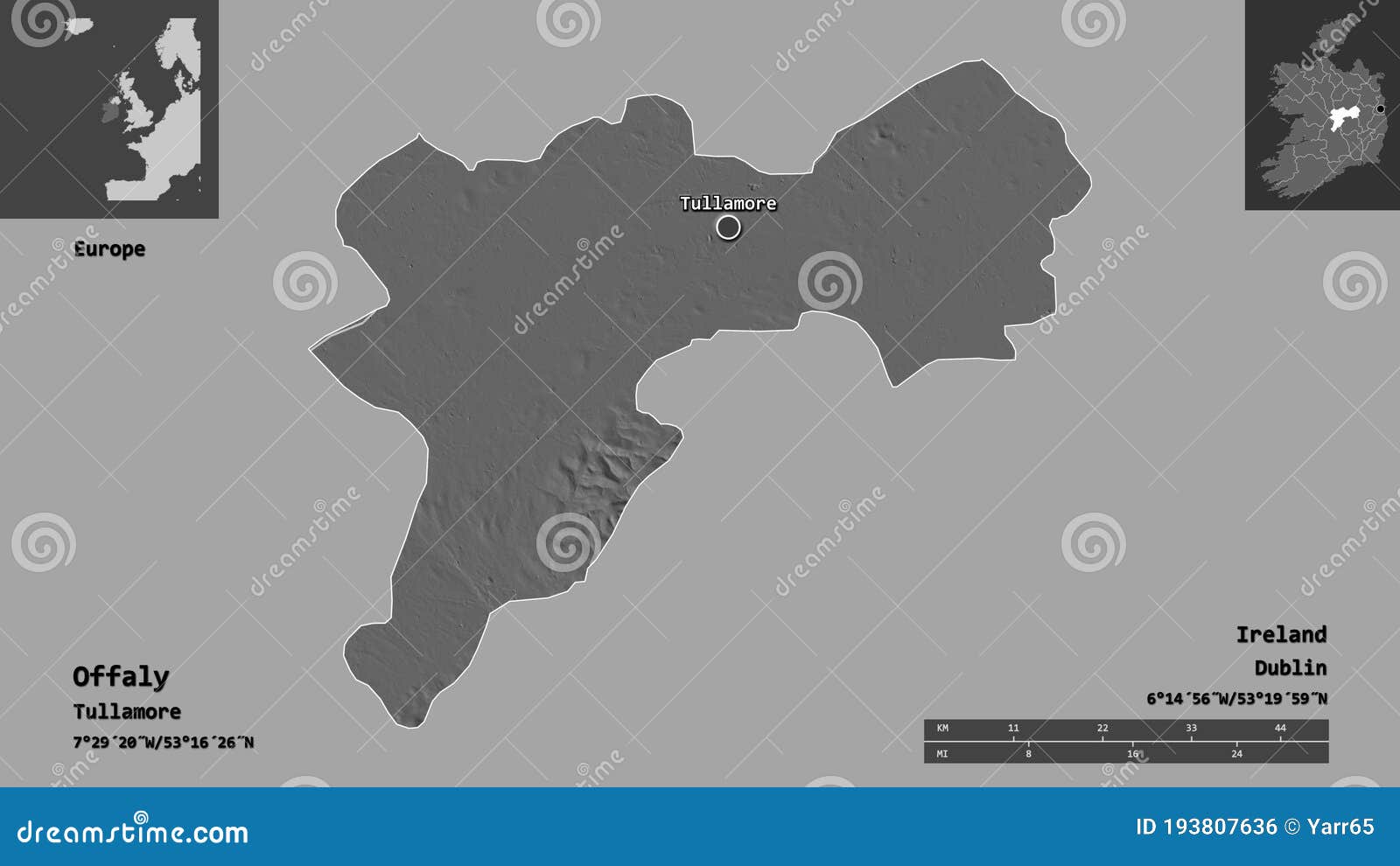 Offaly, County of Ireland,. Previews. Bilevel Stock Illustration ...