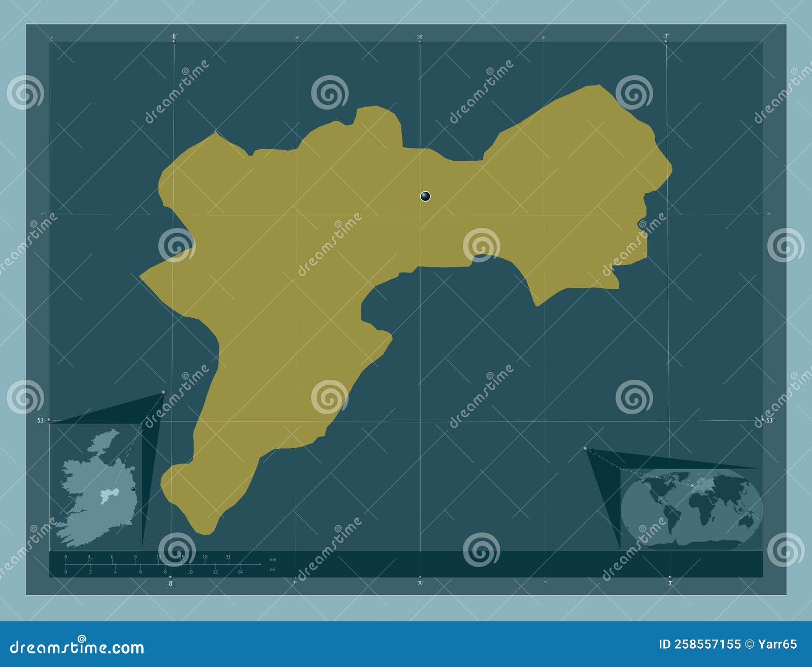 Offaly, Ireland. Solid. Capital Stock Illustration - Illustration of ...