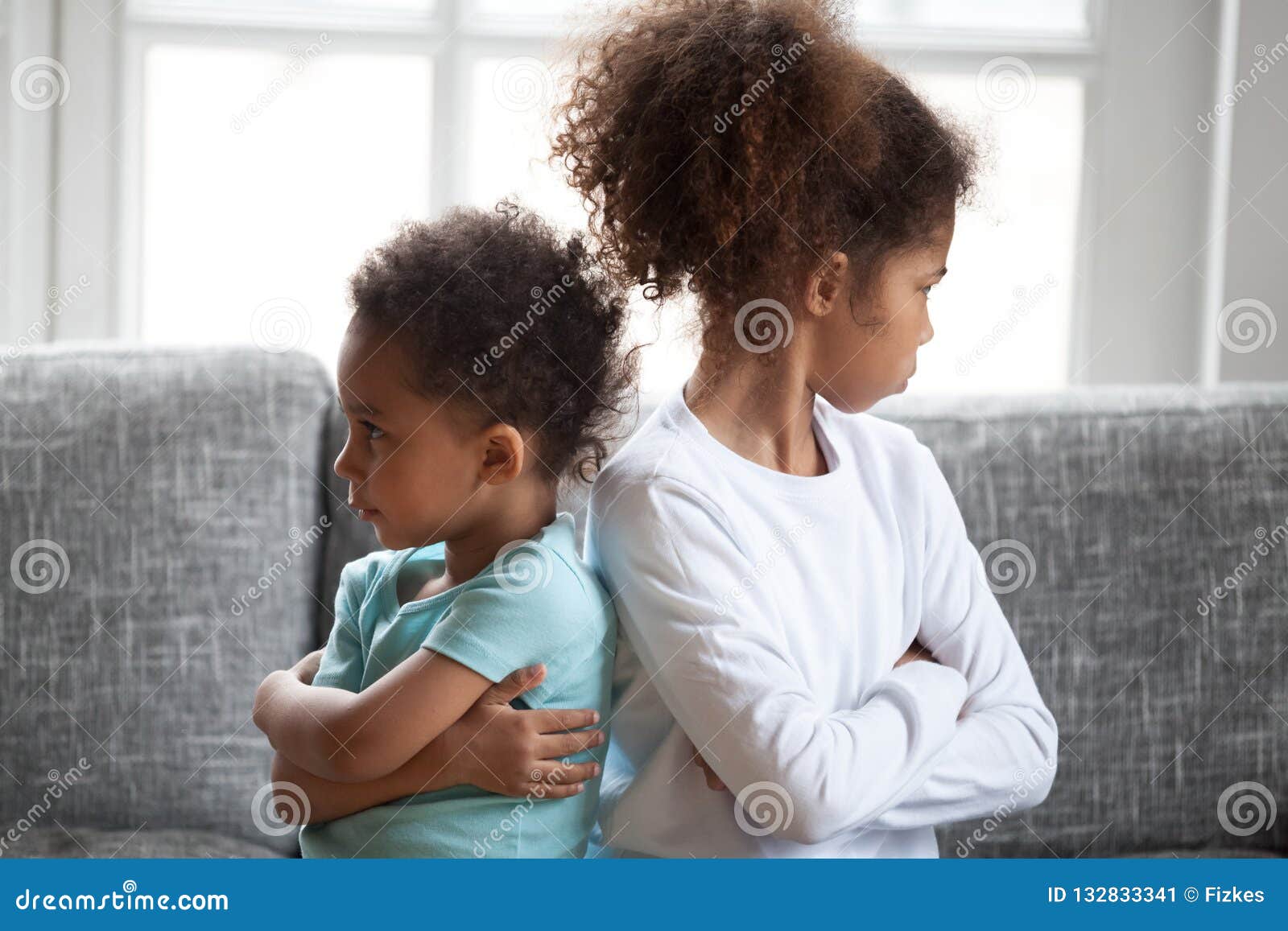 Offended African American Siblings Sitting Turning Away from Eac Stock ... Offended African American Siblings Sitting Turning Away from Eac Stock ...