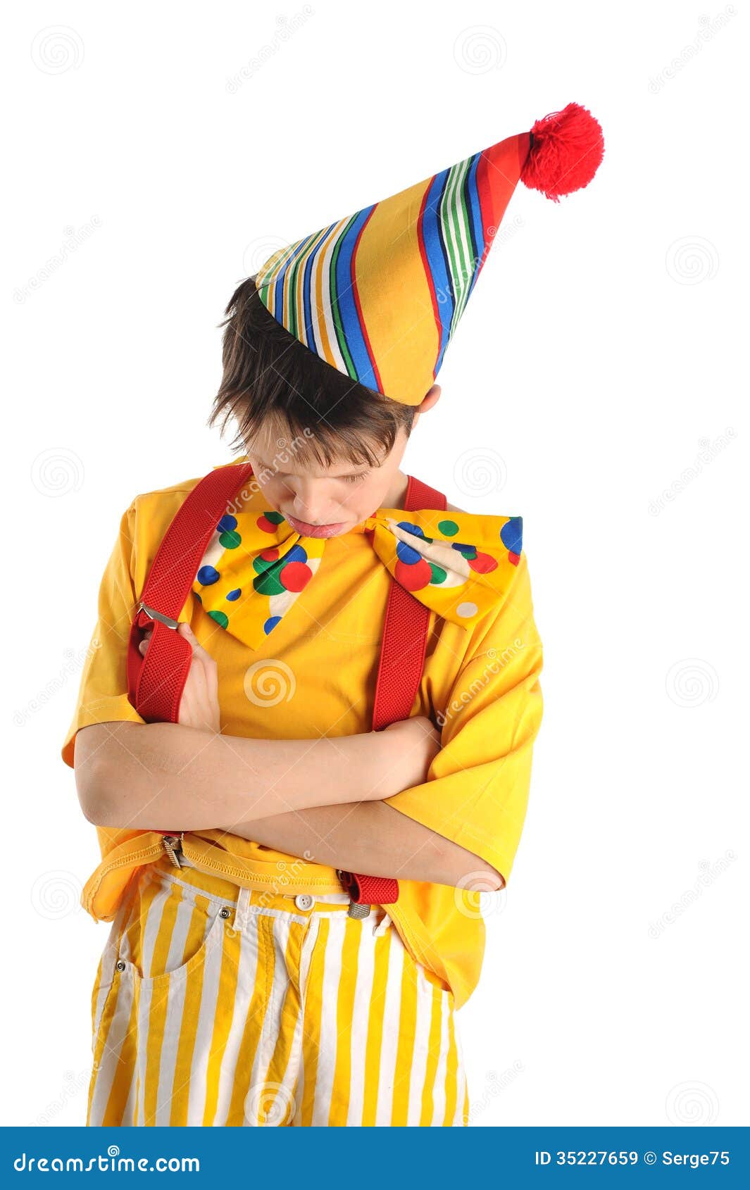 Offended clown boy stock image. Image of colors, resentful - 35227659