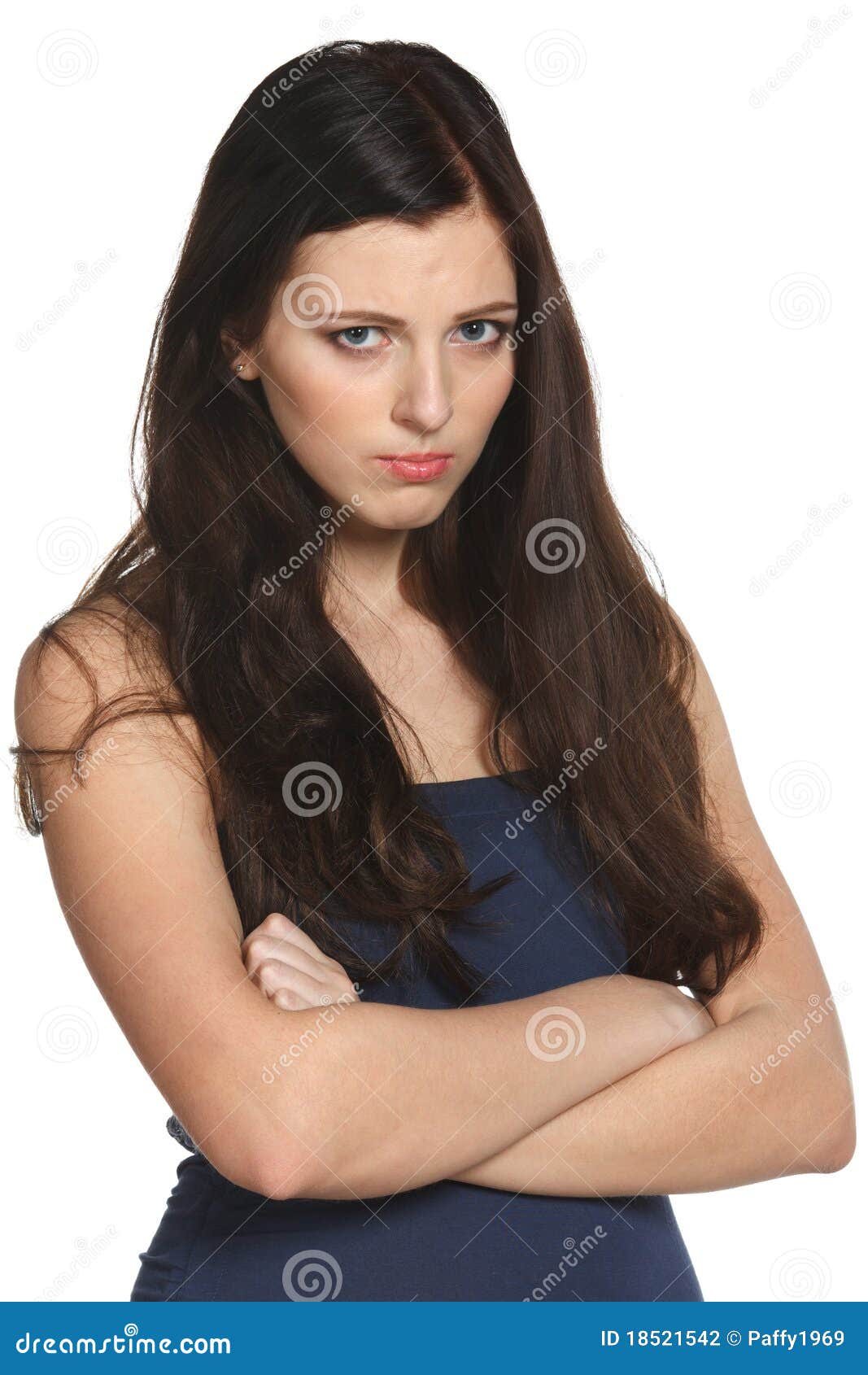 Offended female stock photo. Image of knit, scowling - 18521542