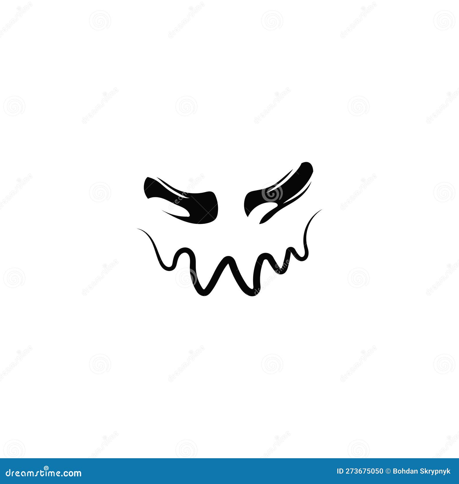 Offended Scary Devilish Face. Evil Ghost Teeth for Halloween Stock ...