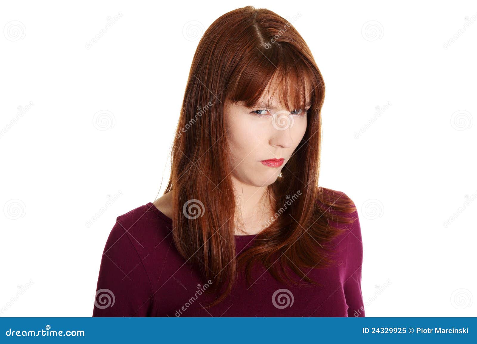 Offended woman portrait stock image. Image of attractive - 24329925
