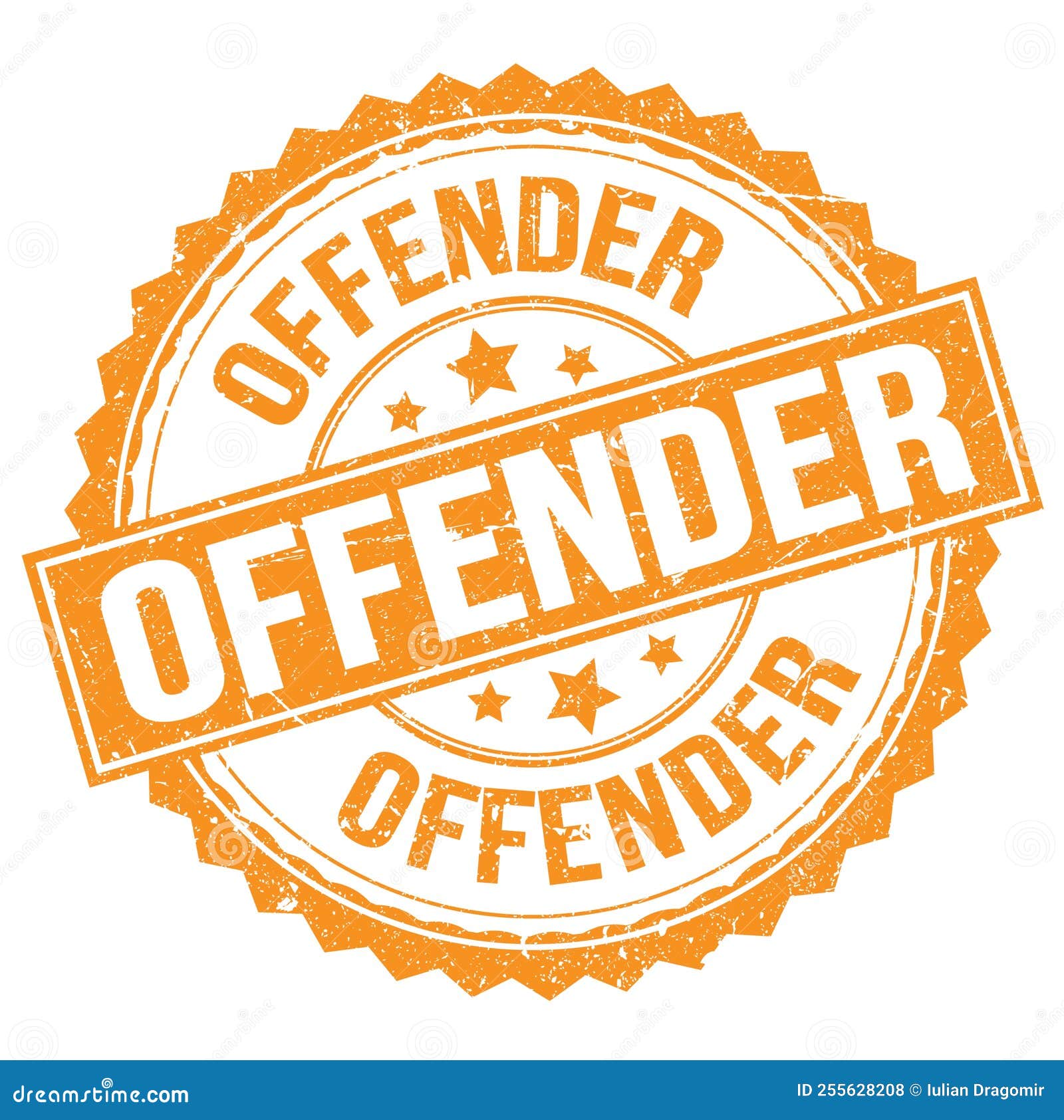 OFFENDER Text on Orange Round Stamp Sign Stock Illustration ...