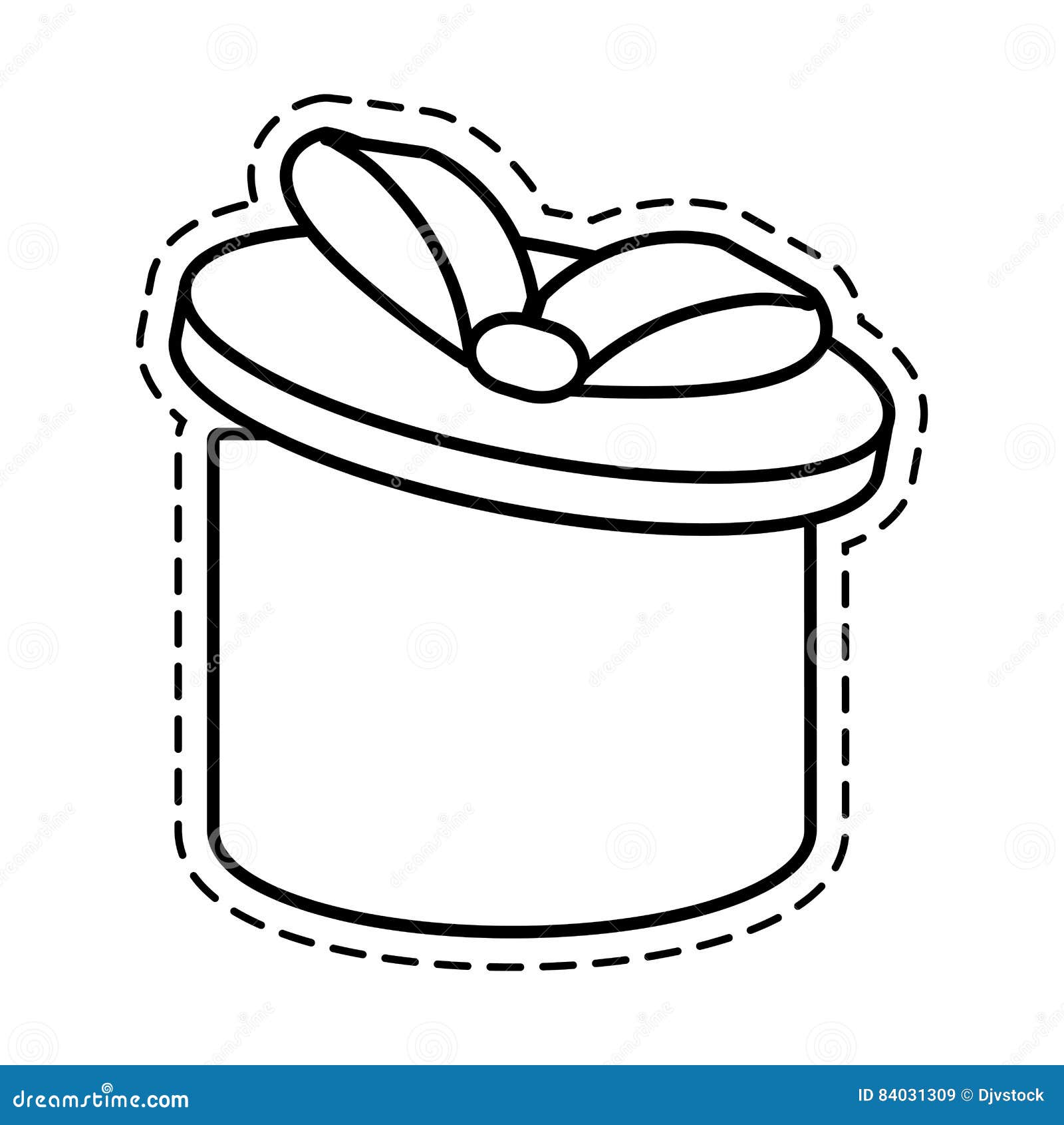 Offene Schnittlinie Des Geschenkboxbandbogenparteizylinders Stock ...