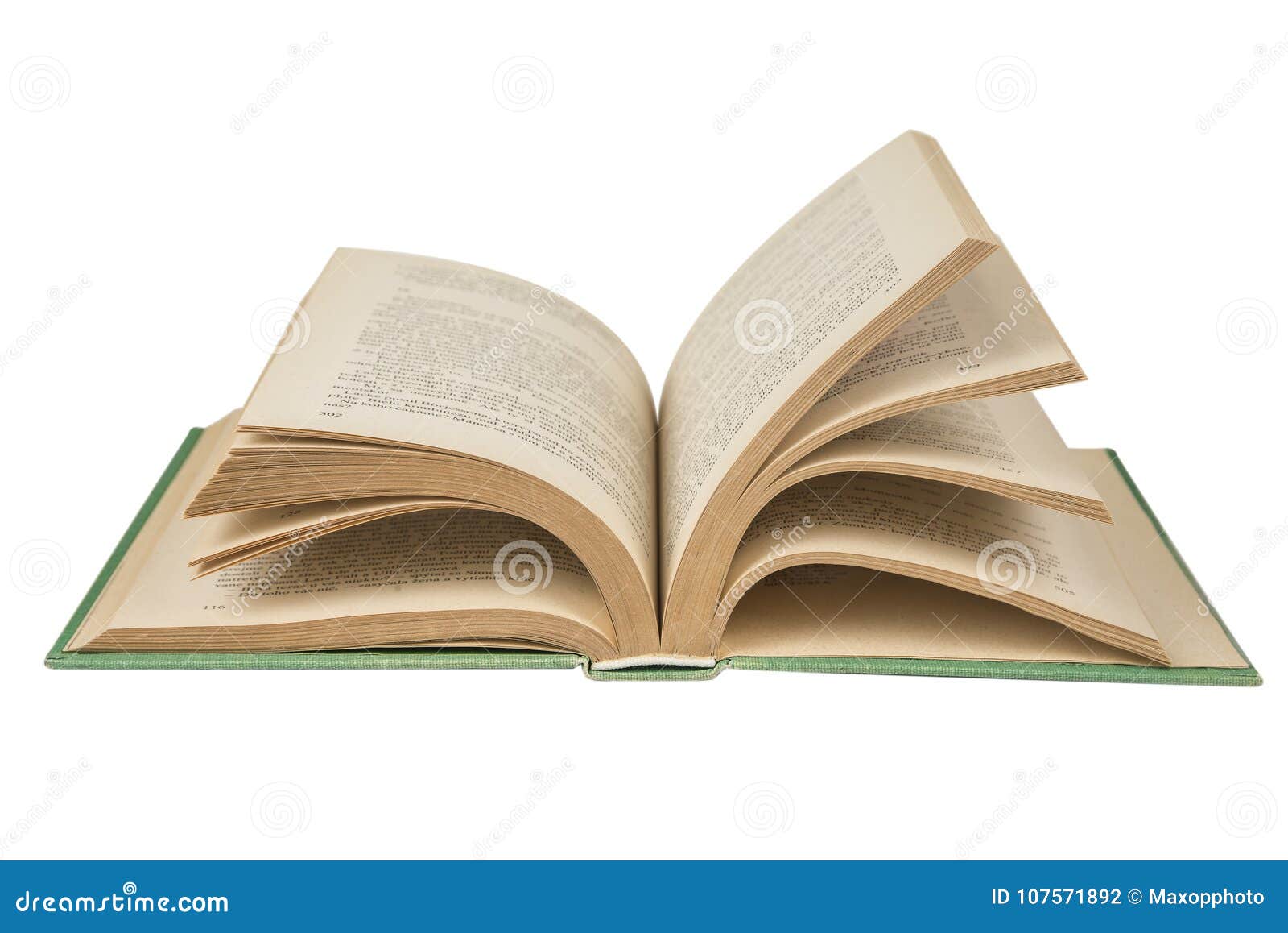 Offenes Buch Mit Seiten Auf Dem Weißen Hintergrund Stockfoto - Bild von ...