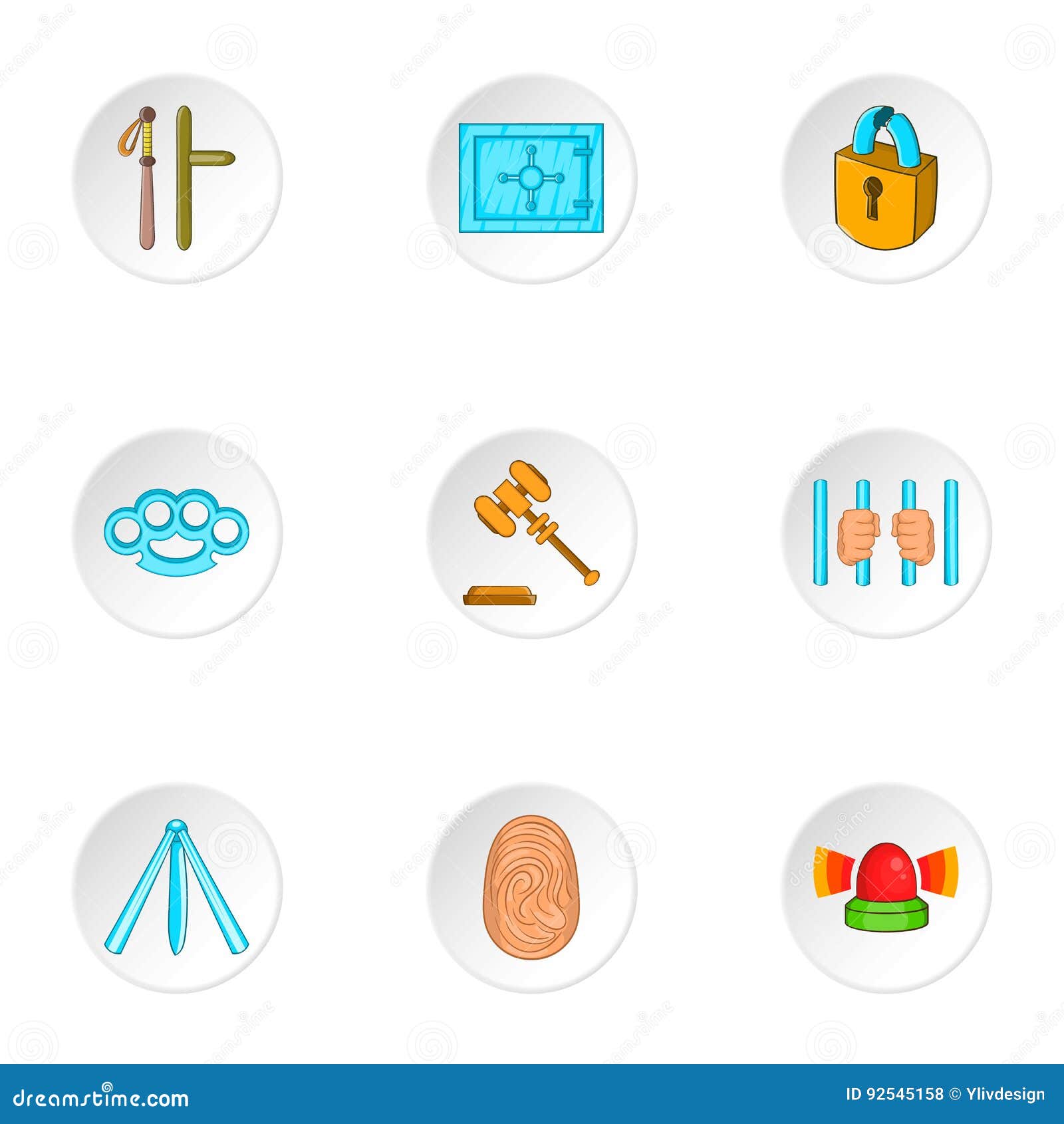 Offense Icons Set, Cartoon Style Stock Vector - Illustration of offense ...