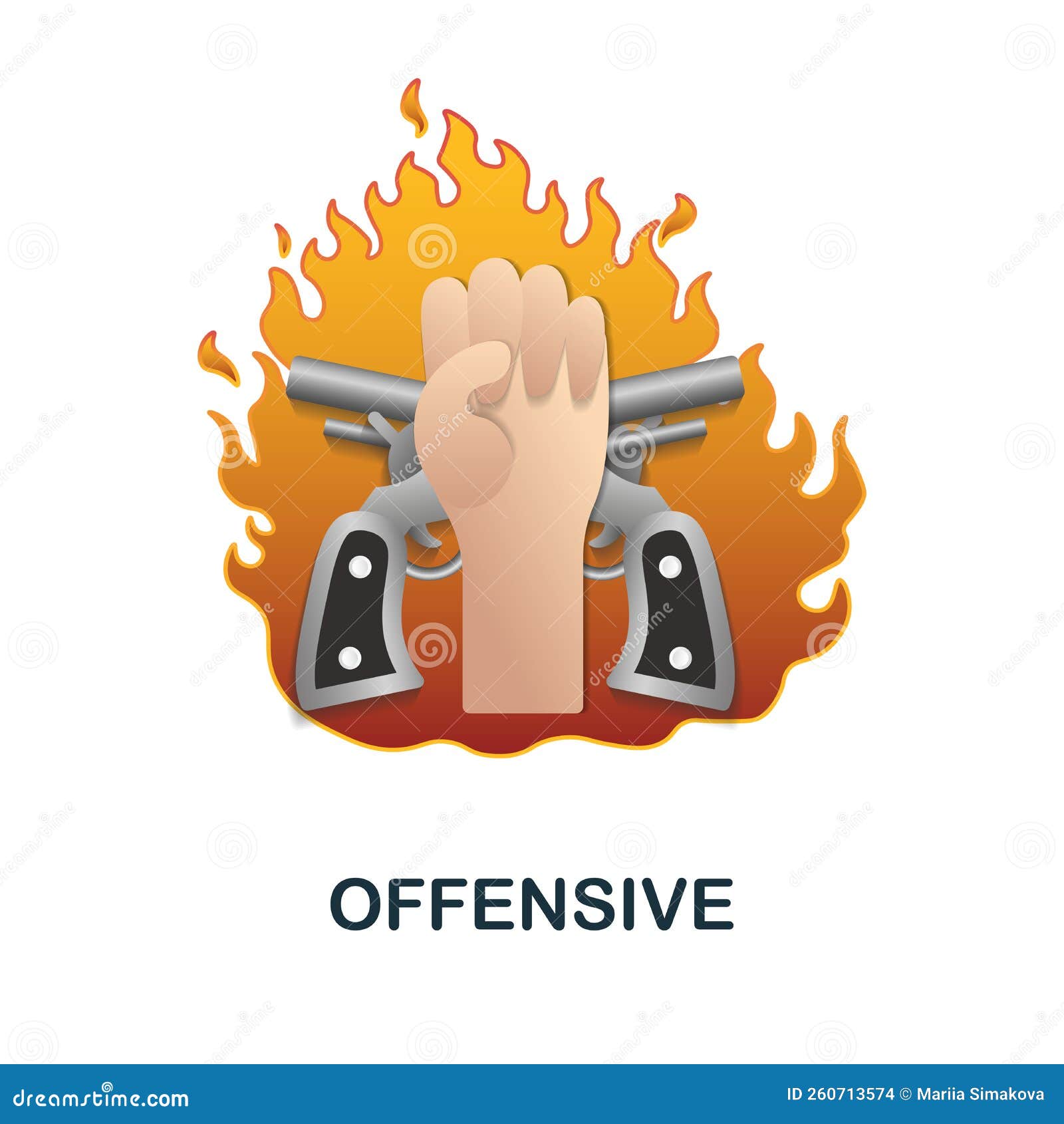 Offensive Icon. 3d Illustration from War Collection Stock Vector ...
