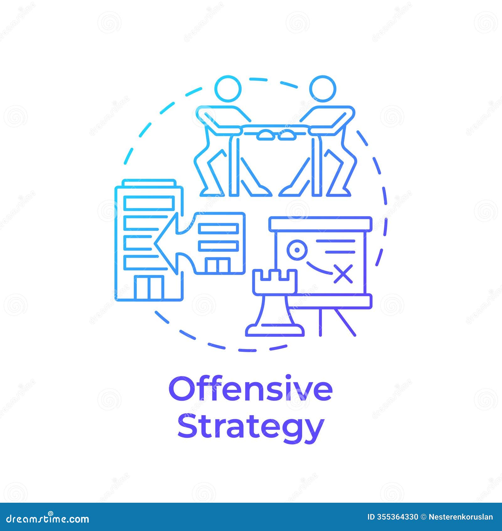 Offensive Strategy Blue Gradient Concept Icon Stock Vector ...