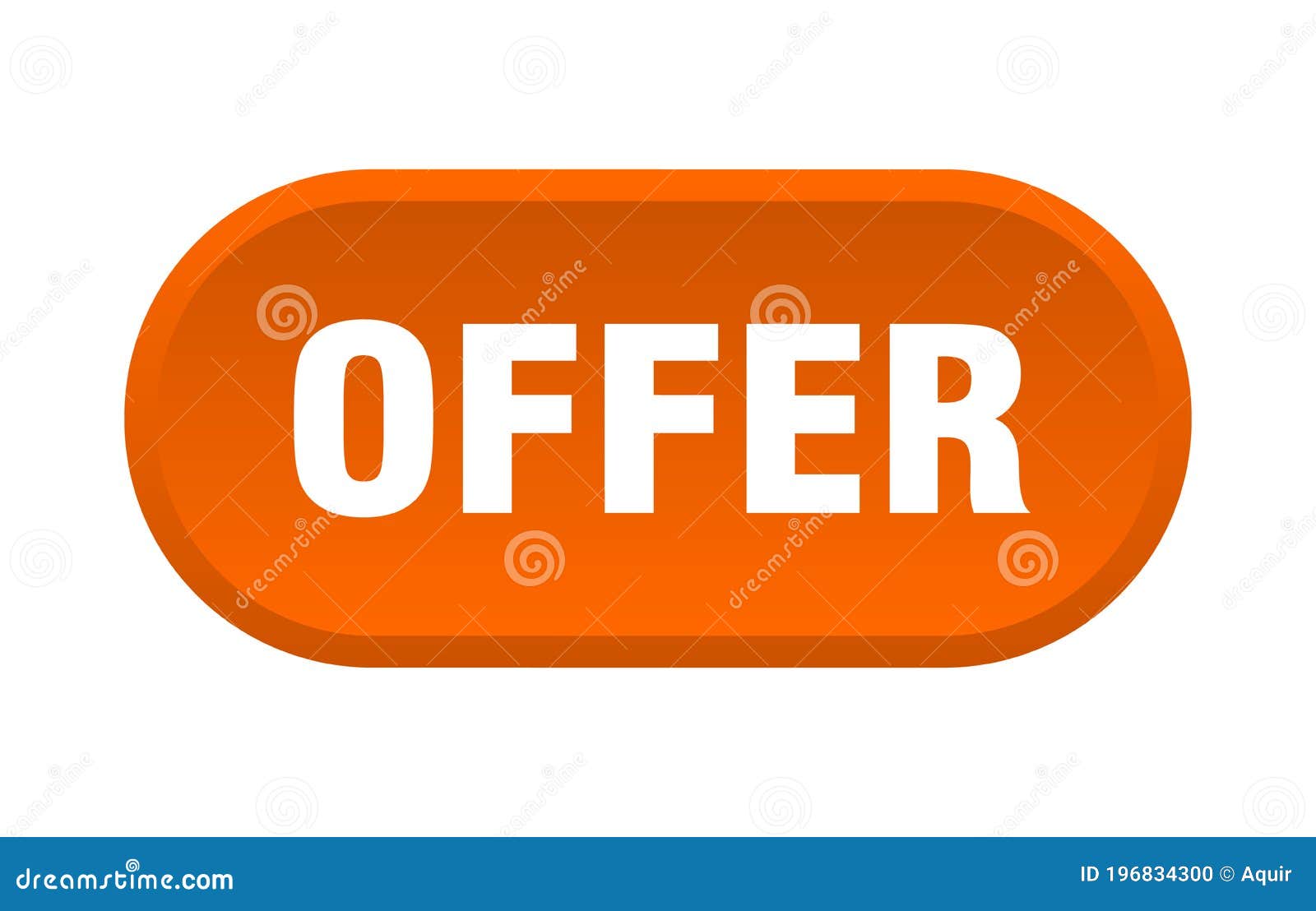 Offer button stock vector. Illustration of white, sign - 196834300