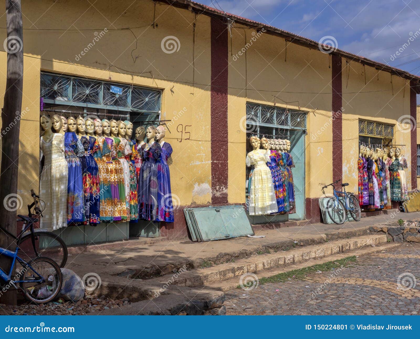Offer Clothes in Small Shops in Axum, Ethiopia Stock Image - Image of ...