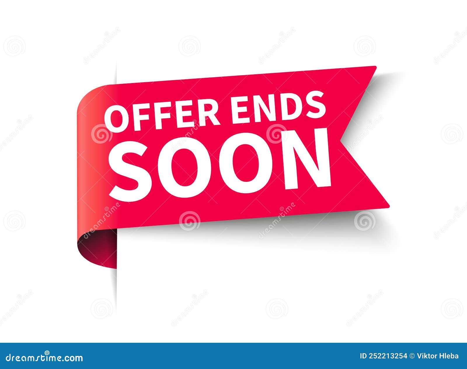 Offer Ends Soon Red Banner. Vector Stock Vector - Illustration of ...