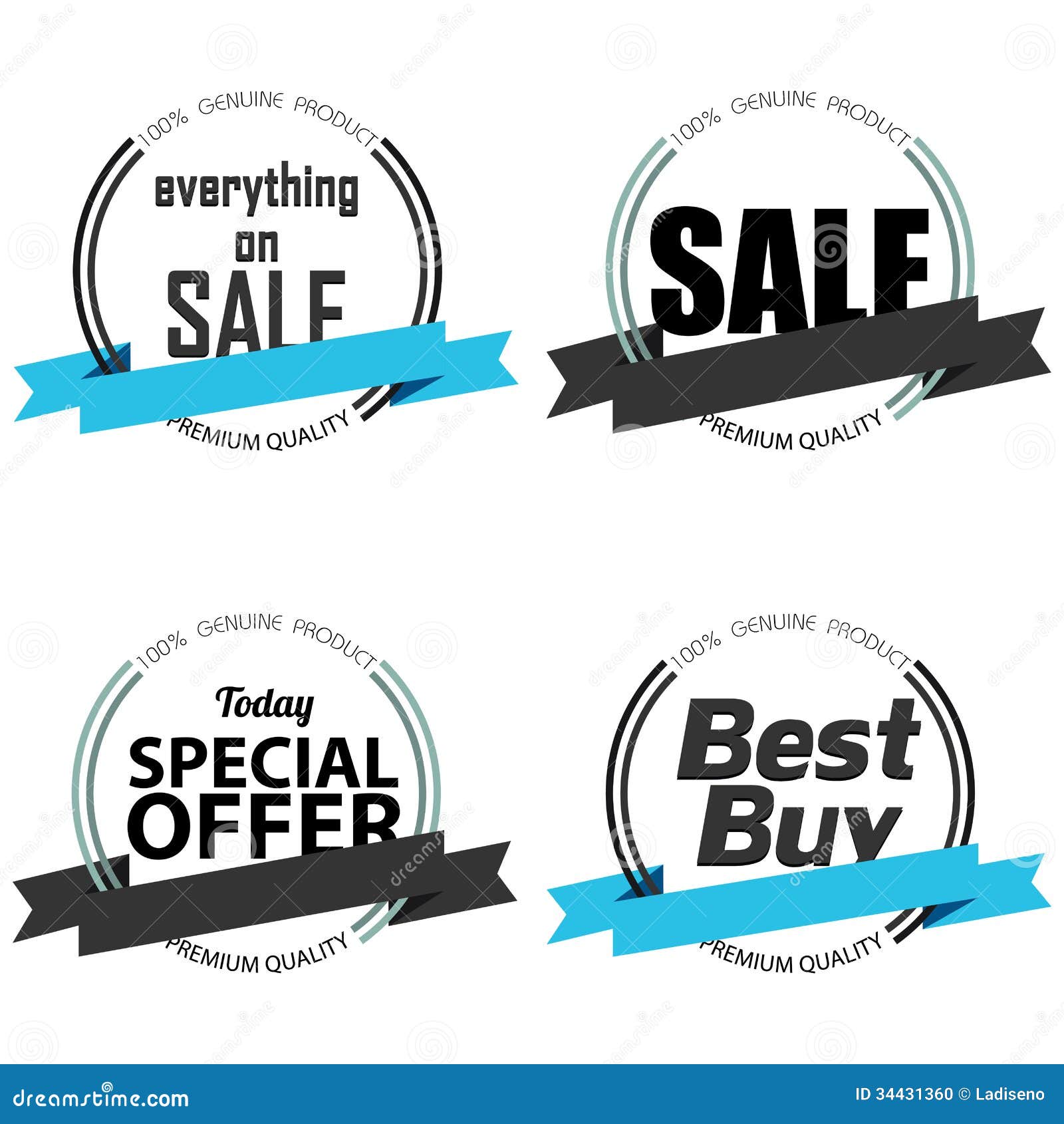 Offer labels stock vector. Illustration of white, premium - 34431360