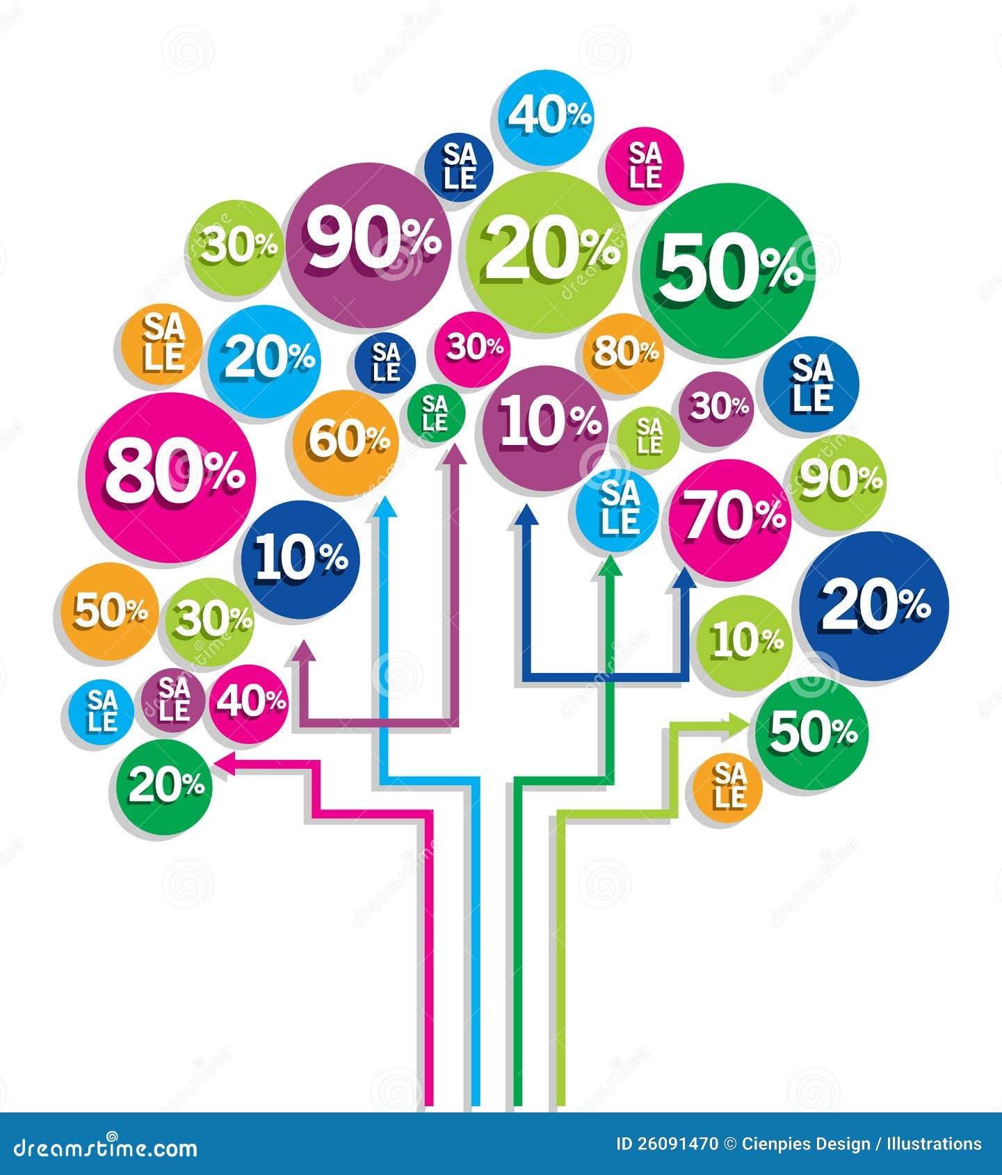 Offer Sale Tree with Buttons Stock Vector - Illustration of gift ...