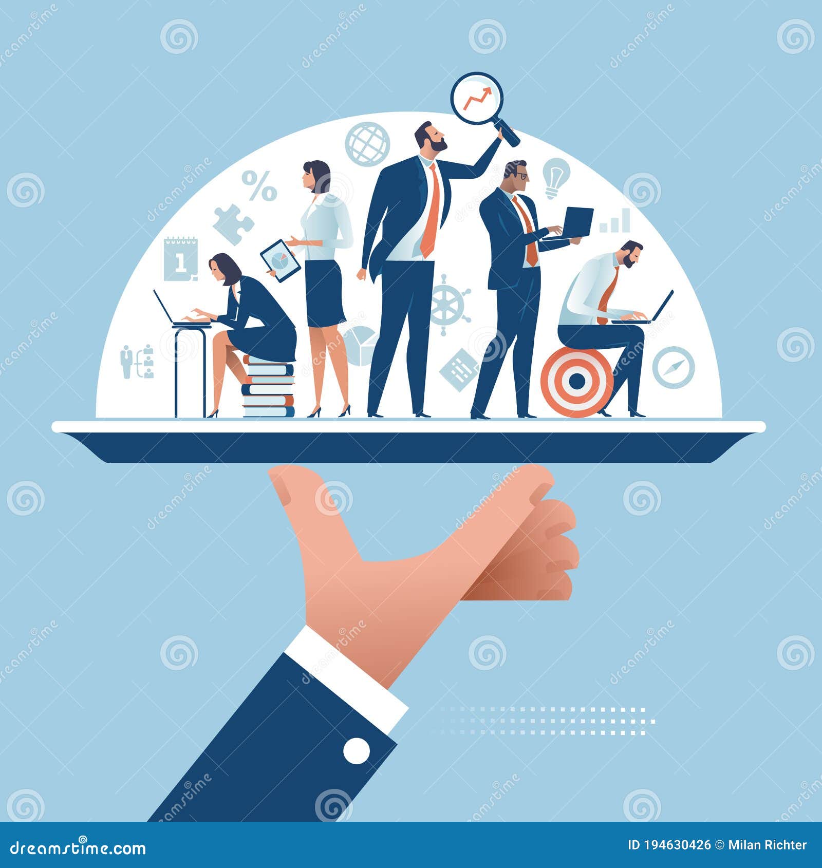 The Offer of Services stock vector. Illustration of standing - 194630426