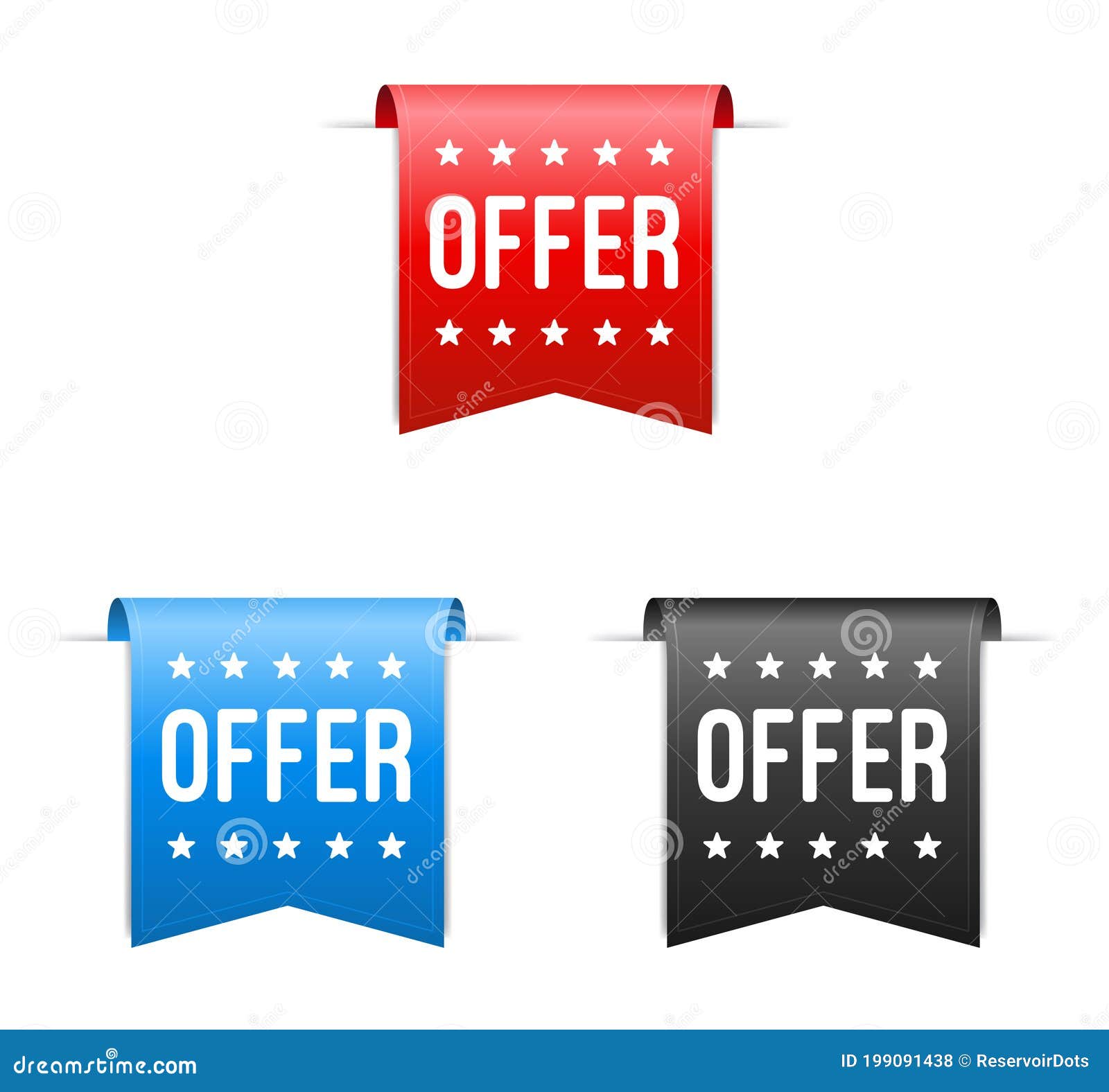 Offer Shopping Labels stock vector. Illustration of sticker - 199091438