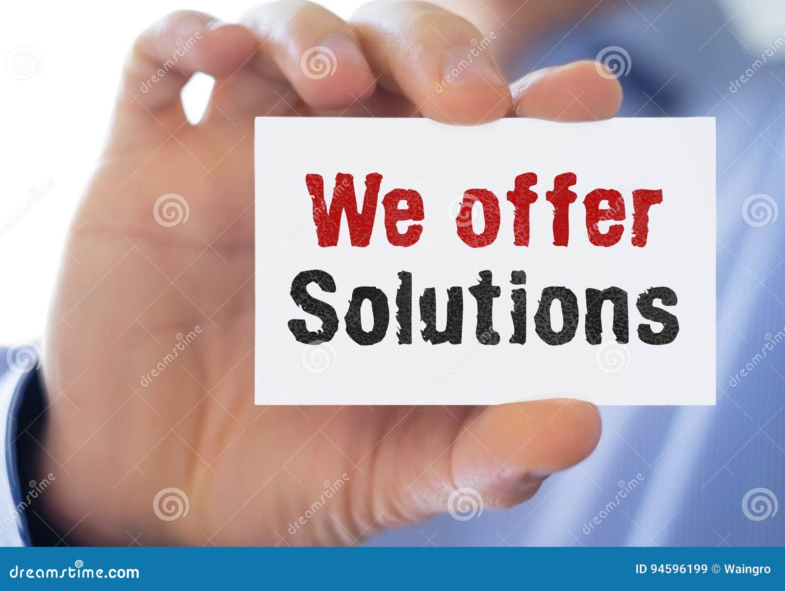 We Offer Solutions Solution For Problem Business Concept Success Stock ...