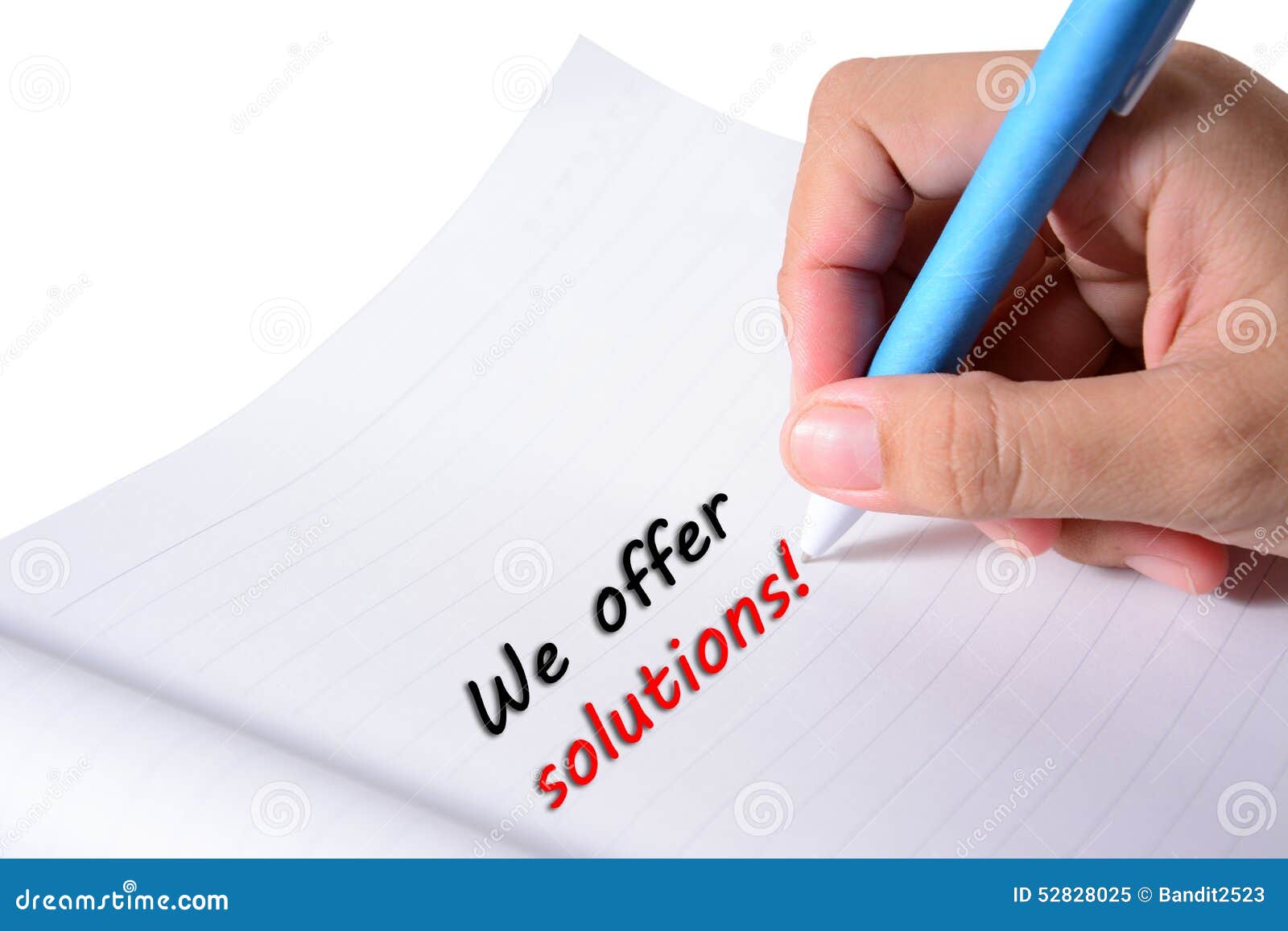We offer solutions stock image. Image of blue, answers - 52828025