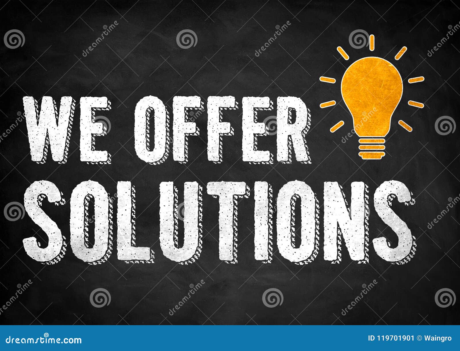 We offer solutions stock illustration. Illustration of business - 119701901