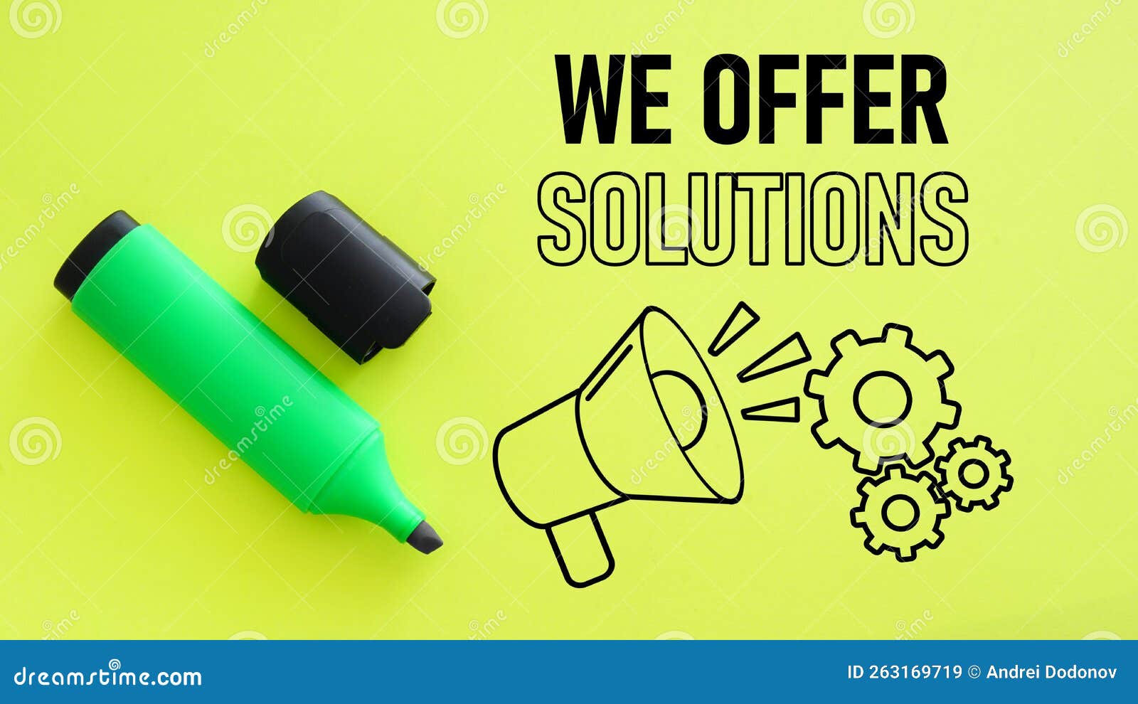 We Offer Solutions is Shown Using the Text Stock Image - Image of ...