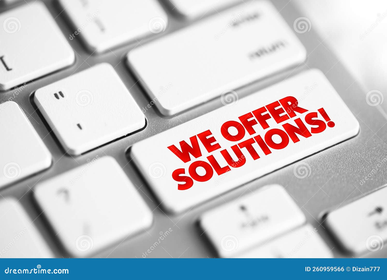 We Offer Solutions Text Button on Keyboard, Concept Background Stock ...