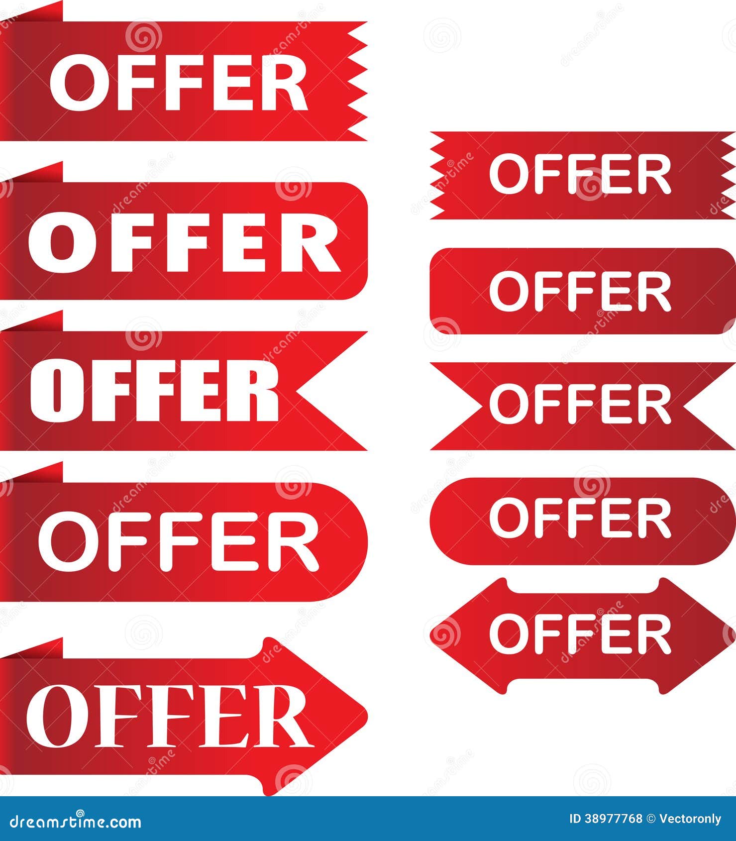 Offer tags stock vector. Illustration of attach, inexpensive - 38977768