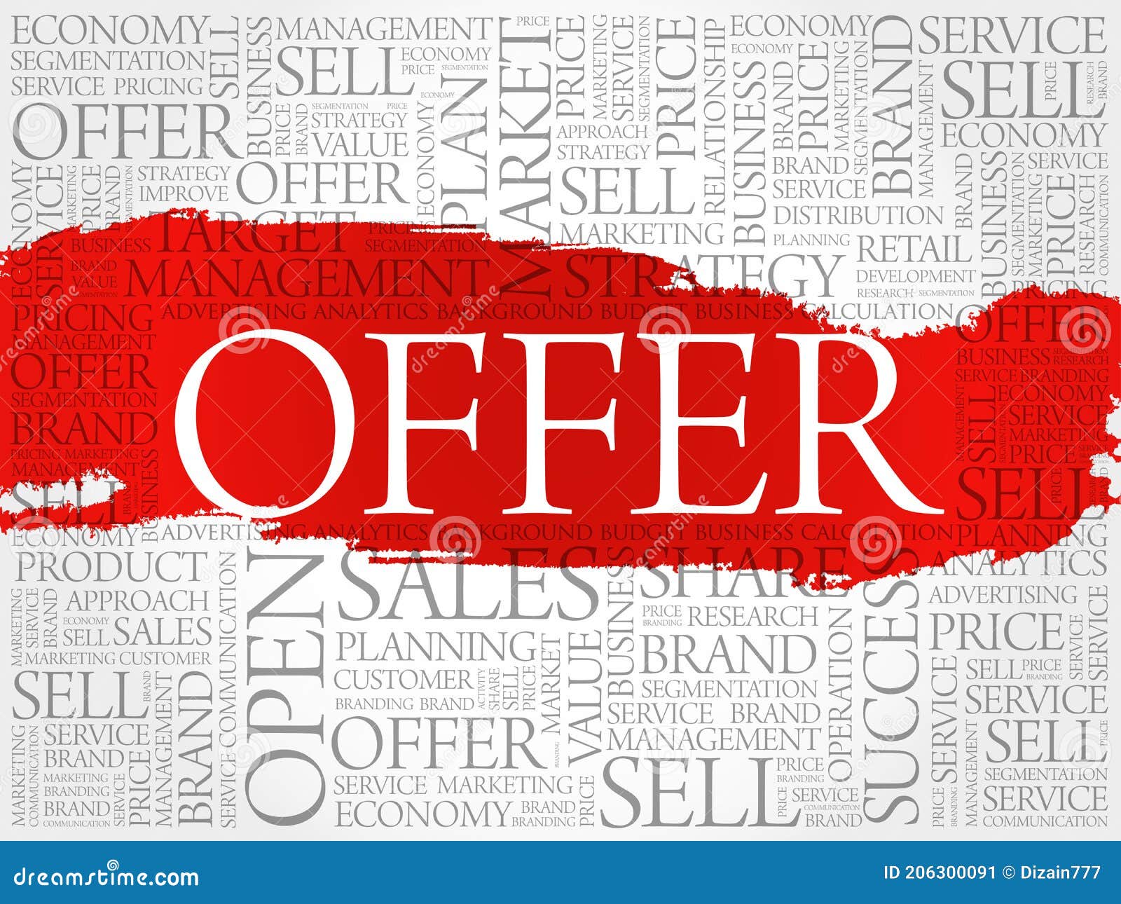 Offer word cloud stock illustration. Illustration of advertising ...