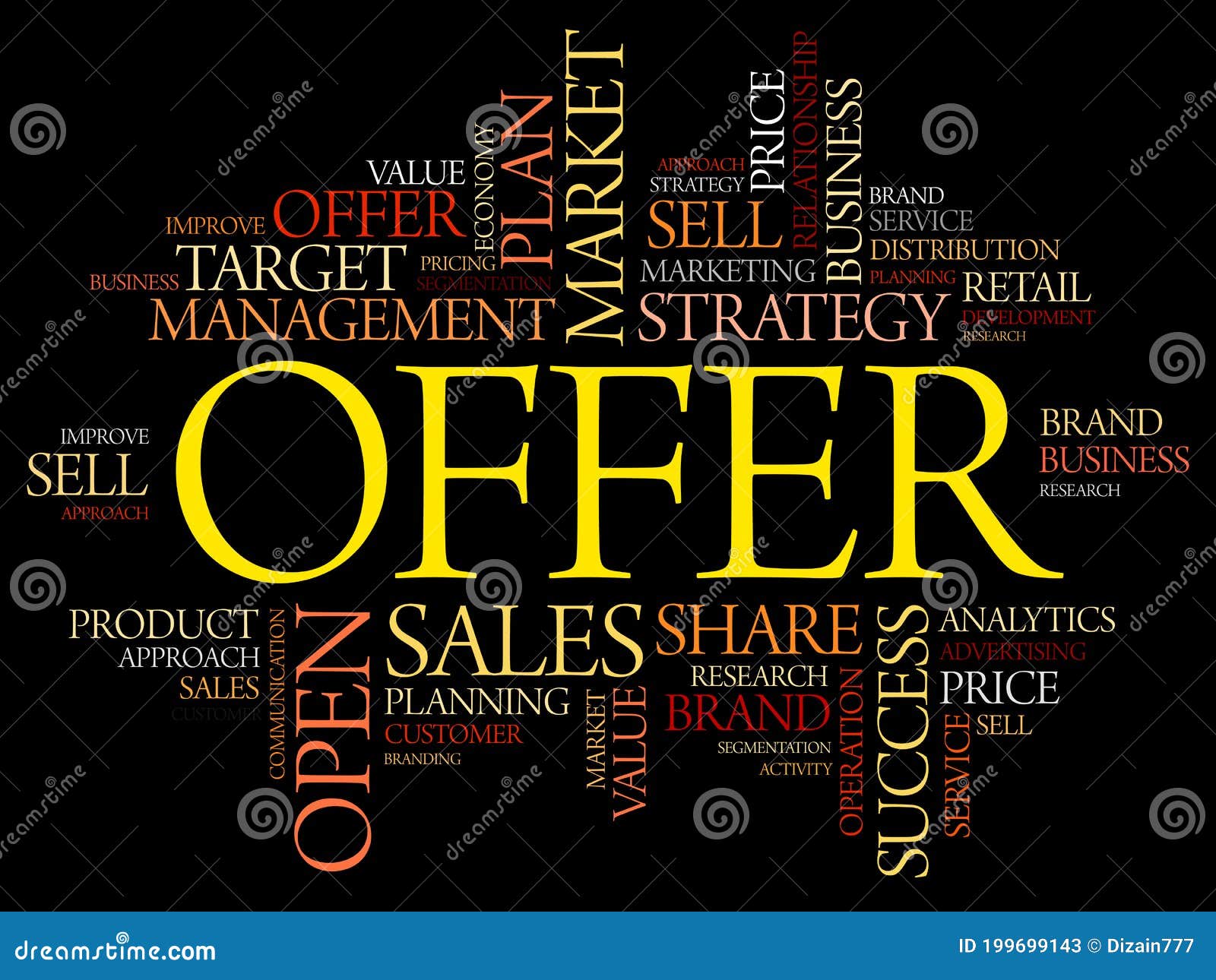Offer word cloud collage stock illustration. Illustration of ...
