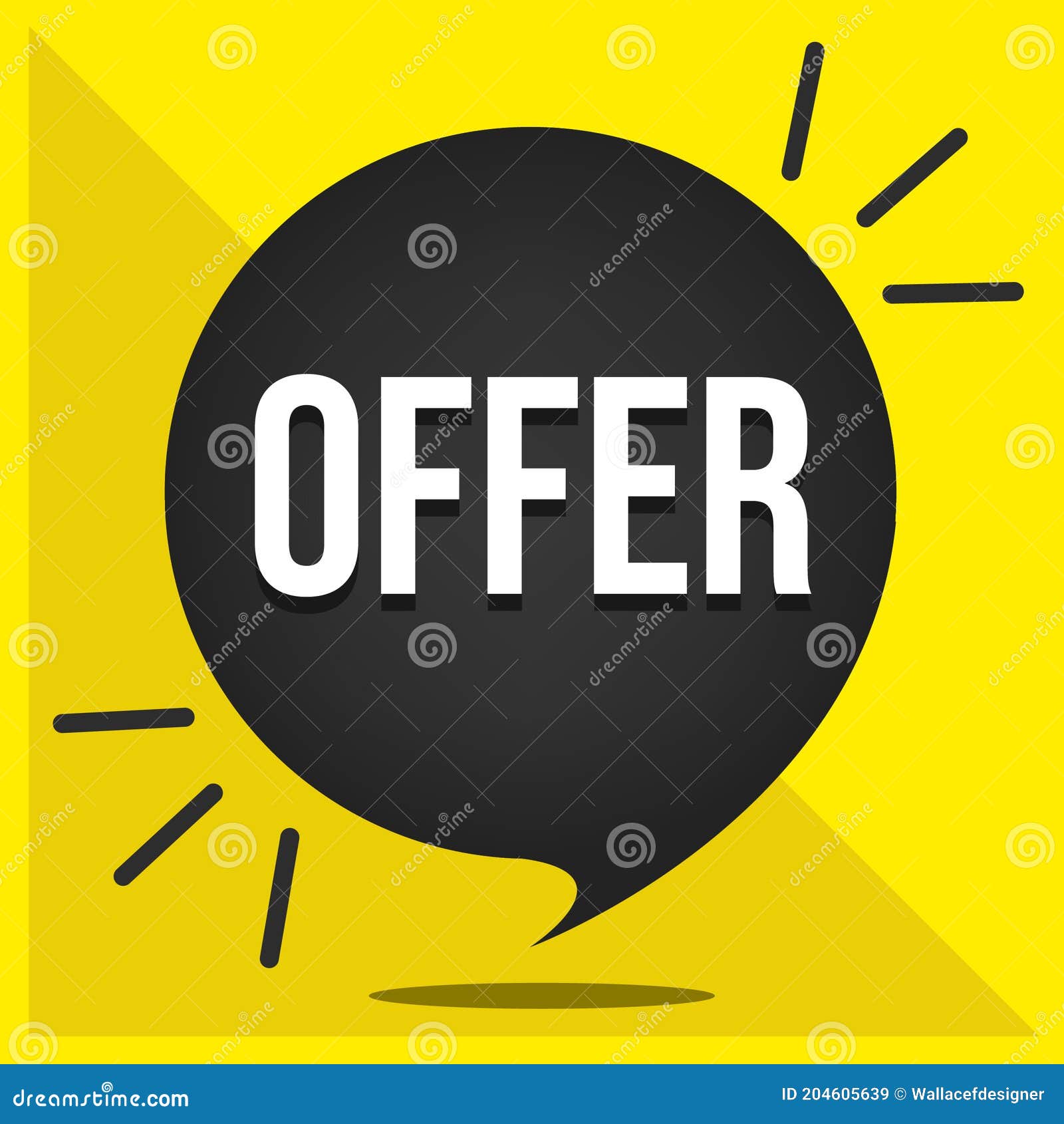 Offer on a Yellow Background. Stock Vector - Illustration of marketing ...