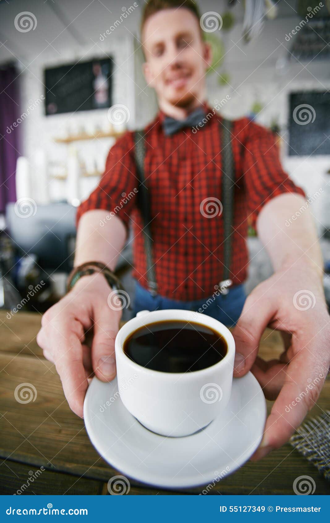 Offering cup of coffee stock image. Image of shop, holding - 55127349