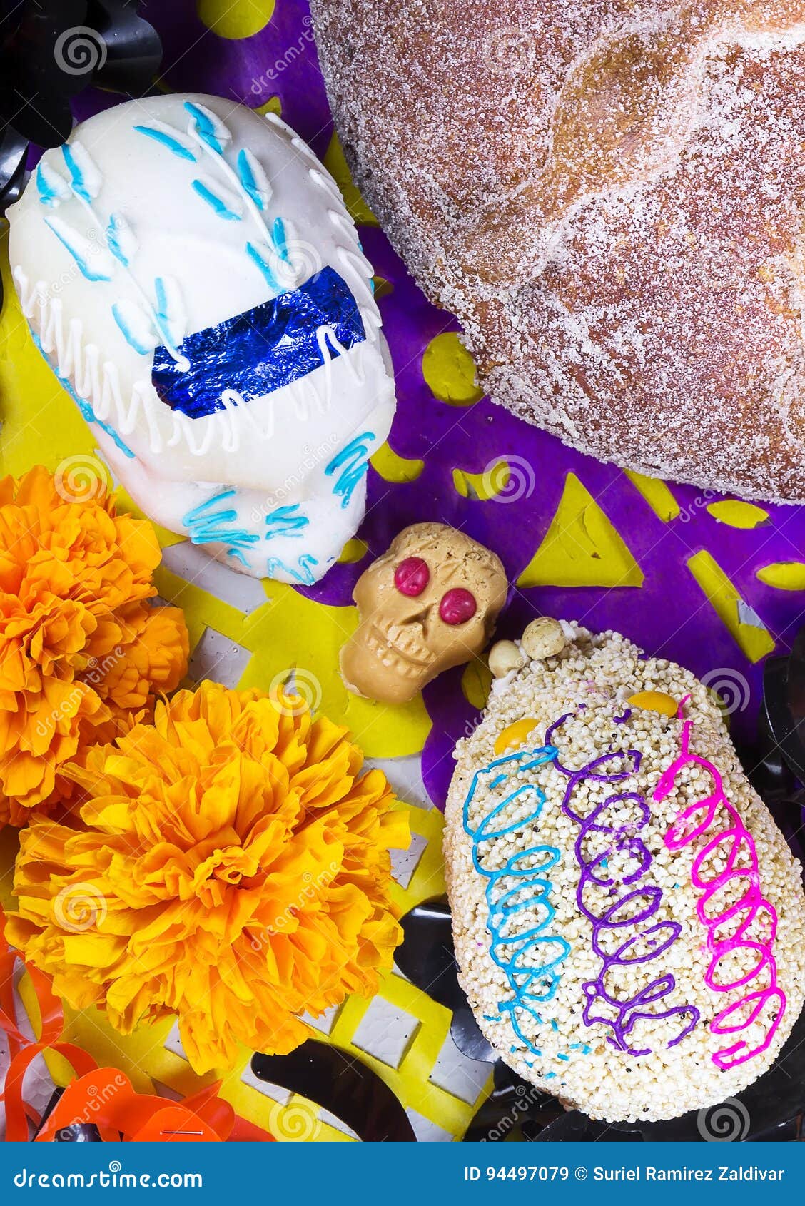 Offering for the Dead Sugar Skulls Stock Image - Image of candy, latin ...