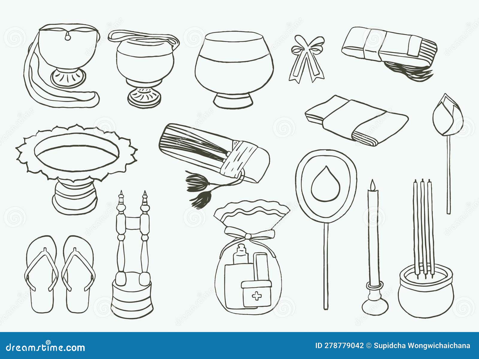 Offering Design Object for Giving Monk Stock Vector - Illustration of ...