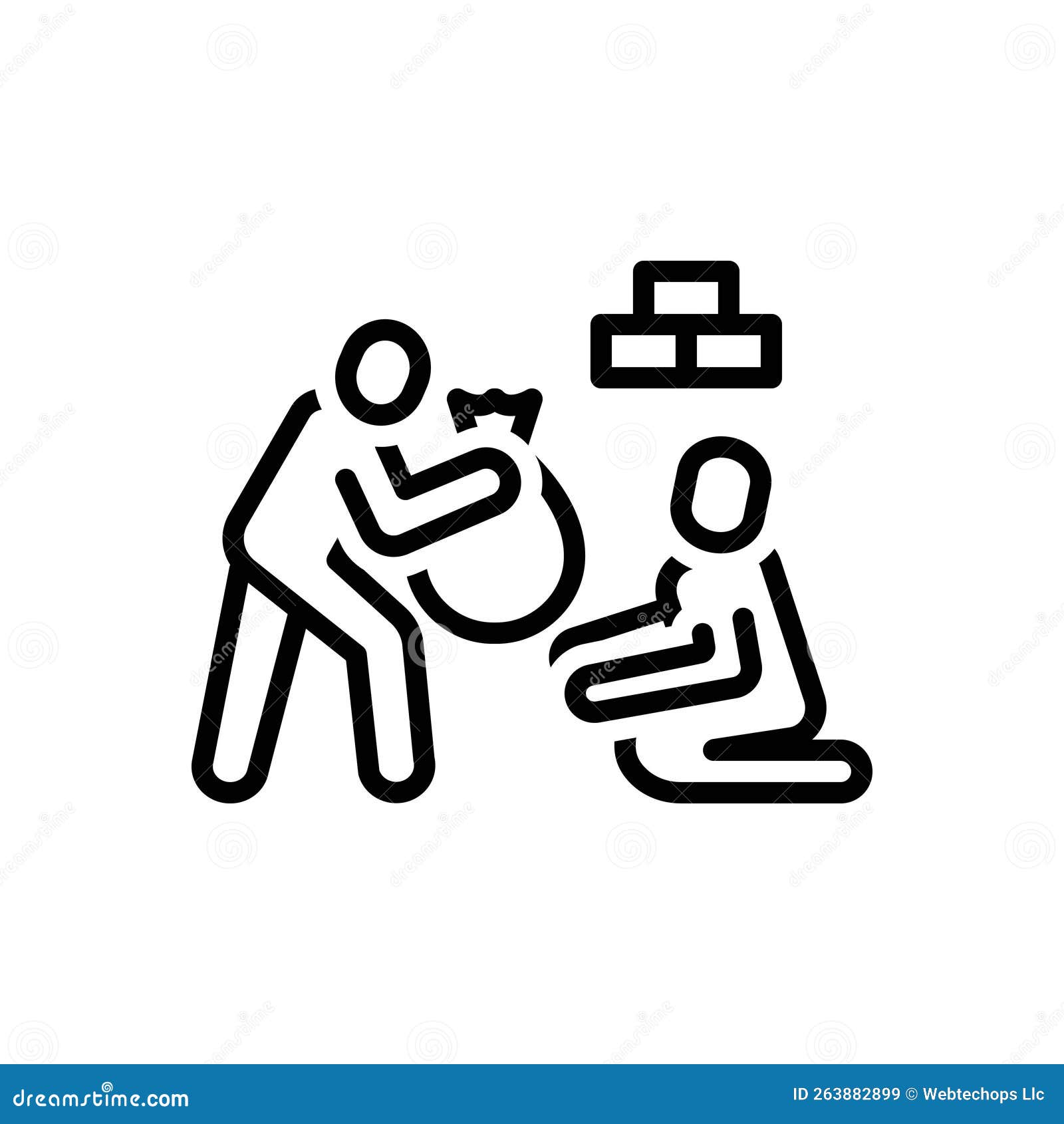 Black Line Icon for Offering, Giving and Taking Stock Illustration ...