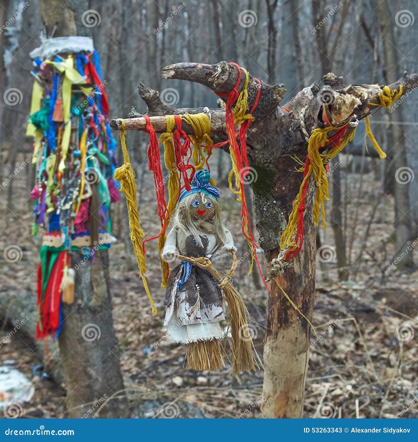 Offerings To the Pagan Gods in the Forest. Stock Image - Image of ...